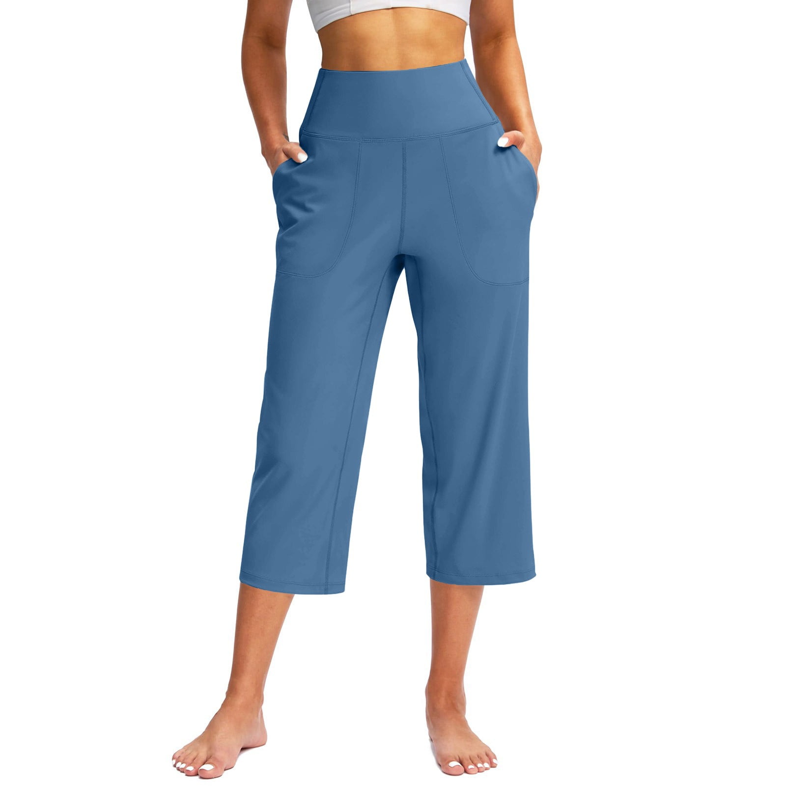 RPVATI Capri Pants for Women Plus Size, Womens High Waisted Tummy ...