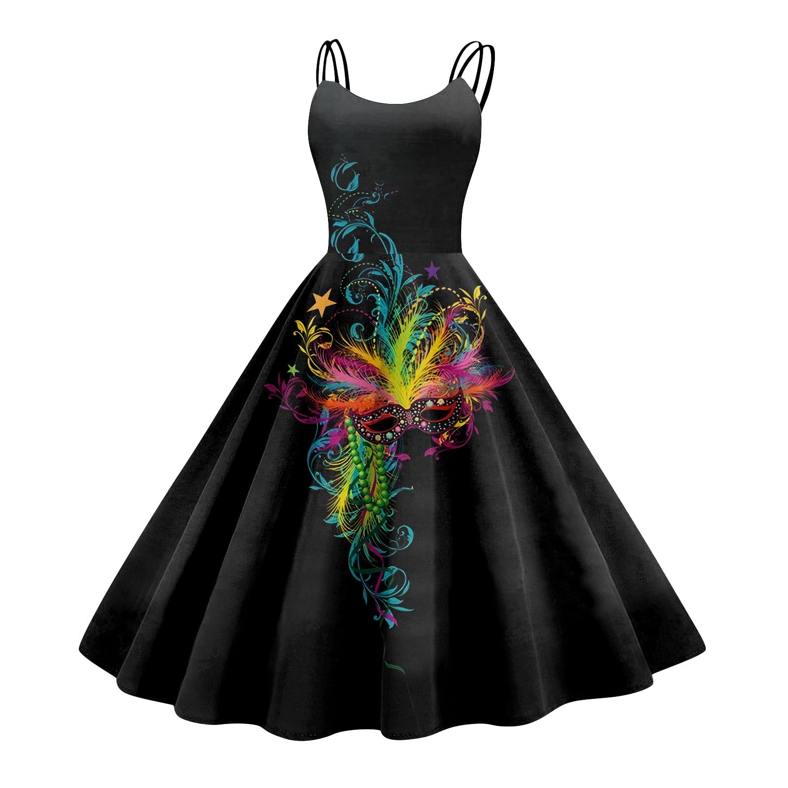 RPVATI Girls Mardi Gras Dresses Graphic Carnival Themed Sleeveless ...