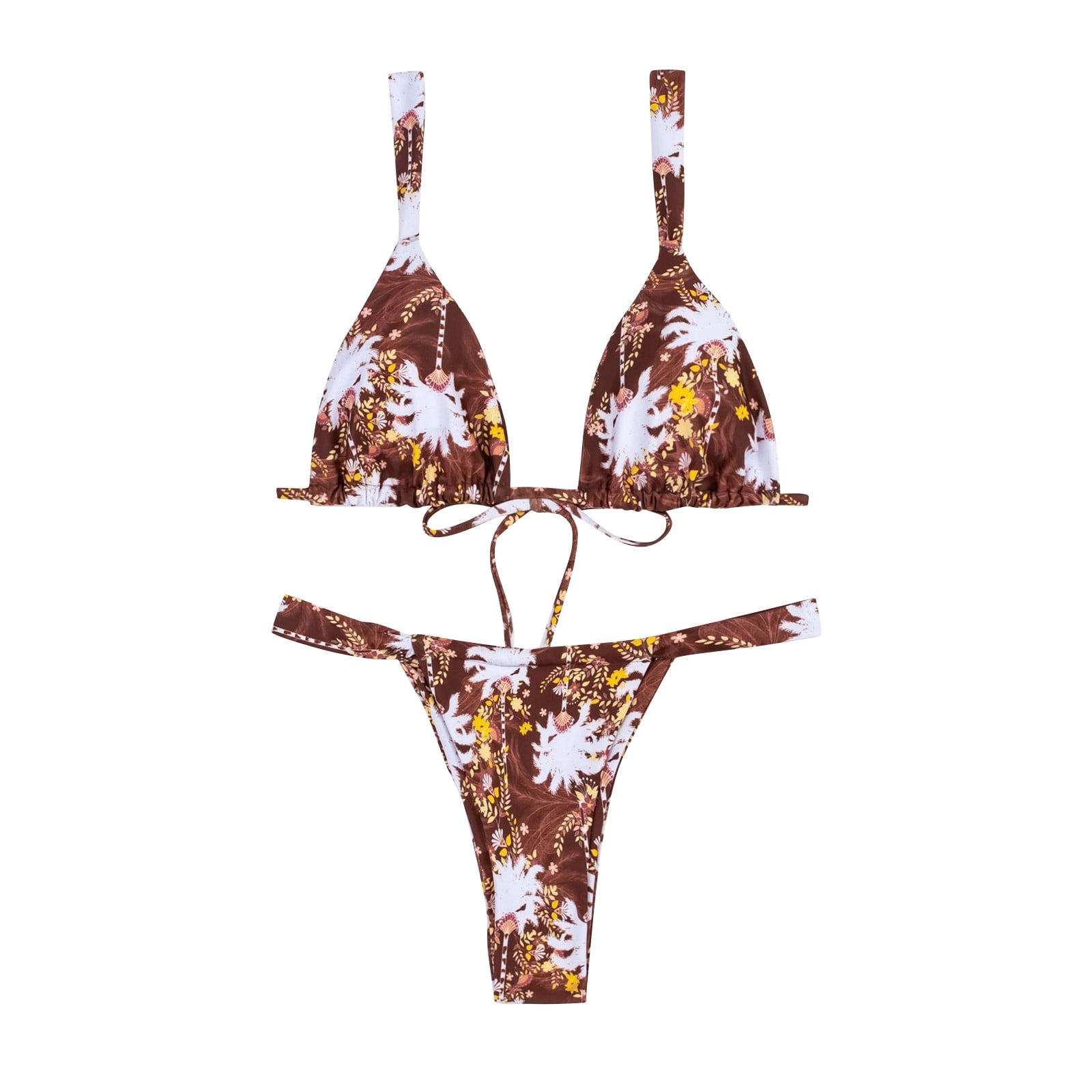 Rpvati Women Triangle String Bikini Sets Push Up Bathing Suit Tops