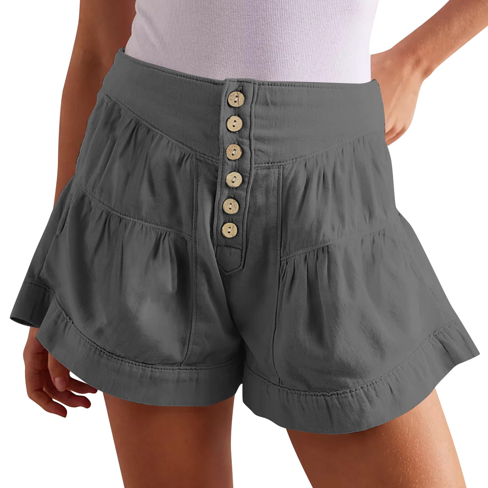 RPVATI Women's 2025 Denim Shorts Casual Summer High Waisted Wide Leg ...