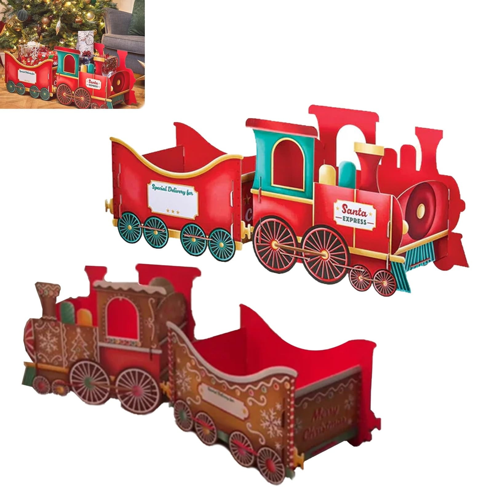 RQYQTE Christmas Presents Trains, Santa Gift Train Set, Holiday Cheer ...