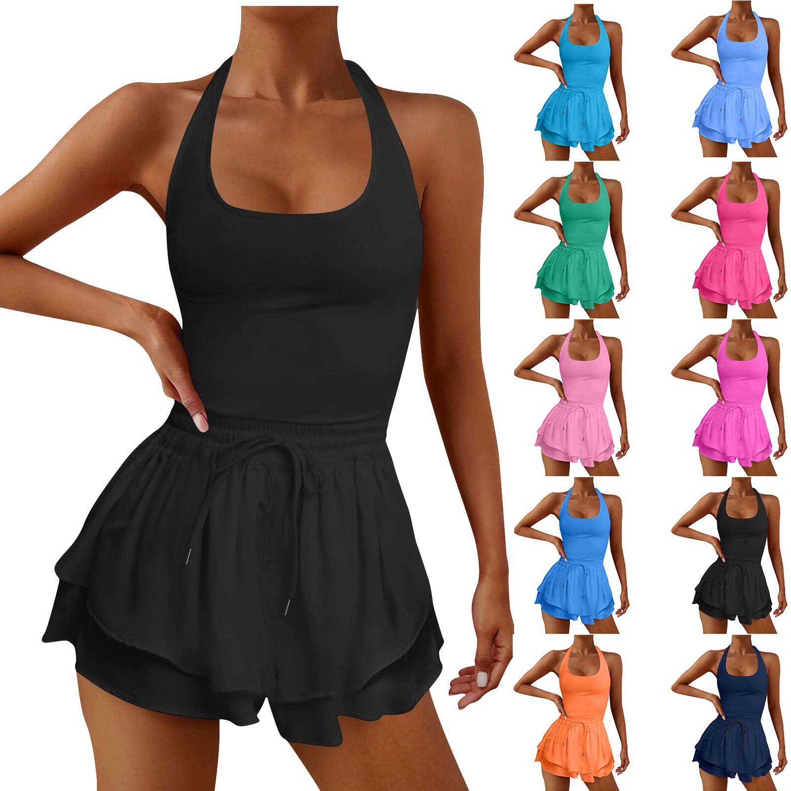 RQYYD Women's Summer Athletic Tennis Dress with Built in Shorts and Bra ...