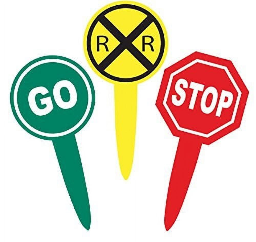 RR Crossing Sign Food Picks (24 pack, RR sign, Stop Sign, Go Sign ...