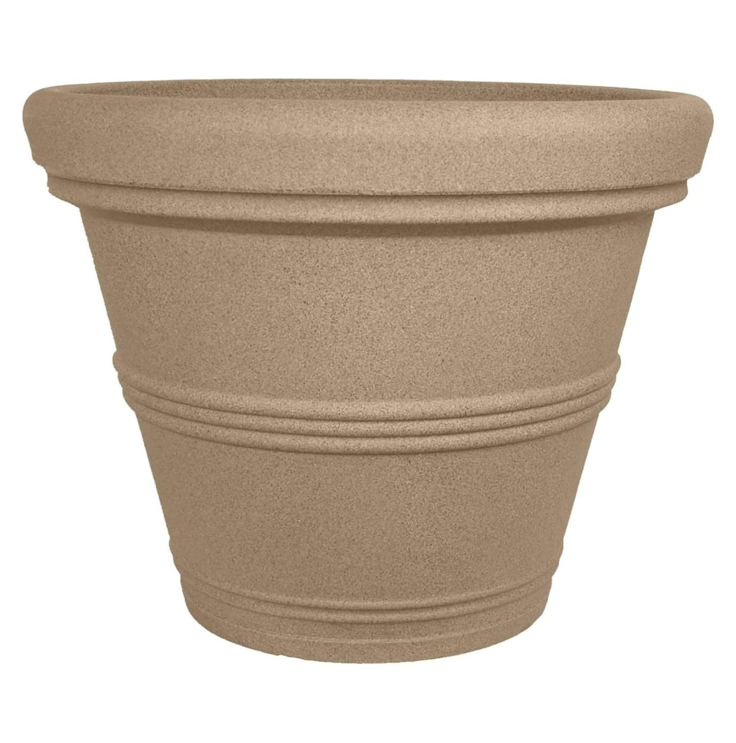 RR135SS Classic Rolled Rim Garden Planter, 13.5", Sandstone - Walmart.com