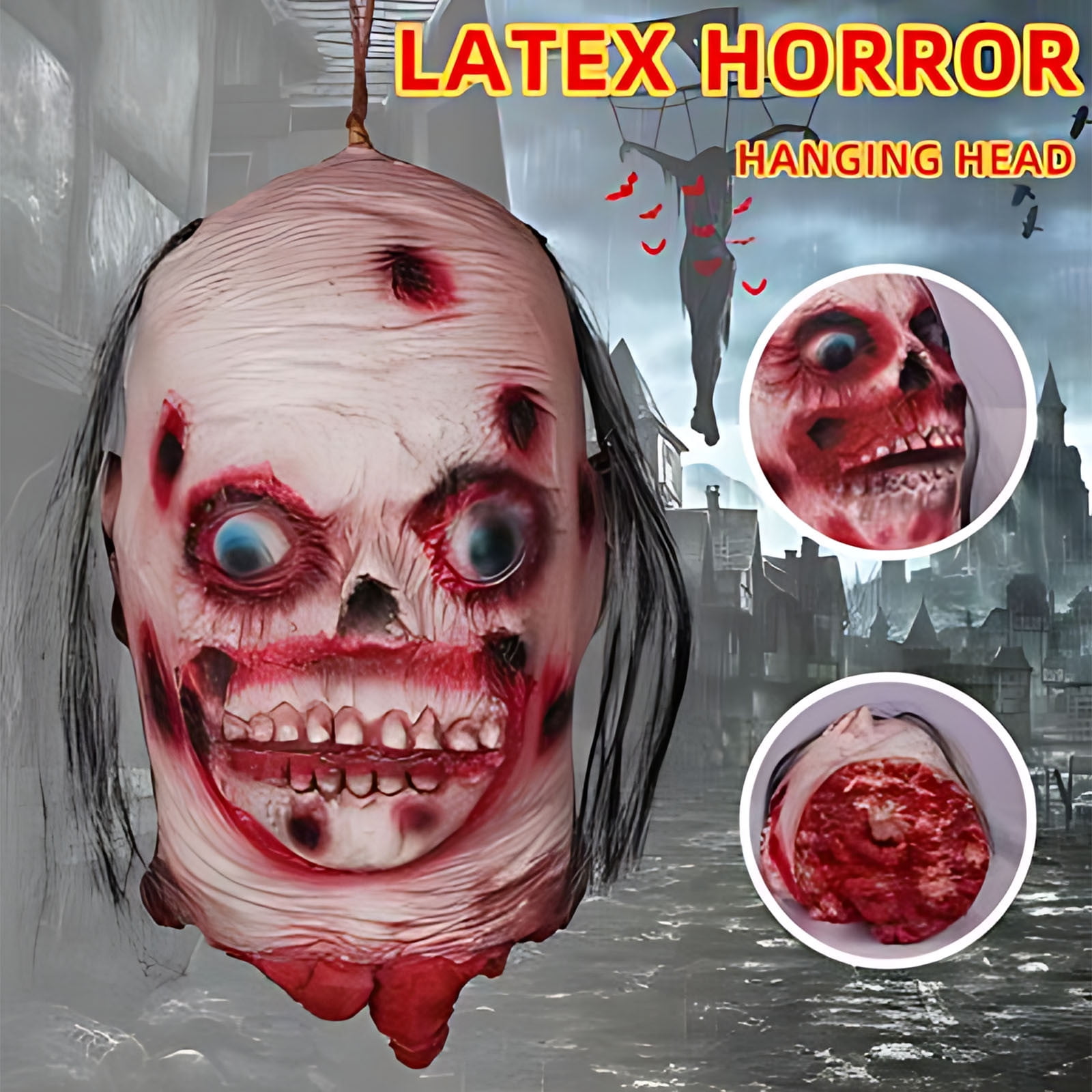 RRCSS Alien Head Hanging With Chain For Halloween - Outdoor Horror ...