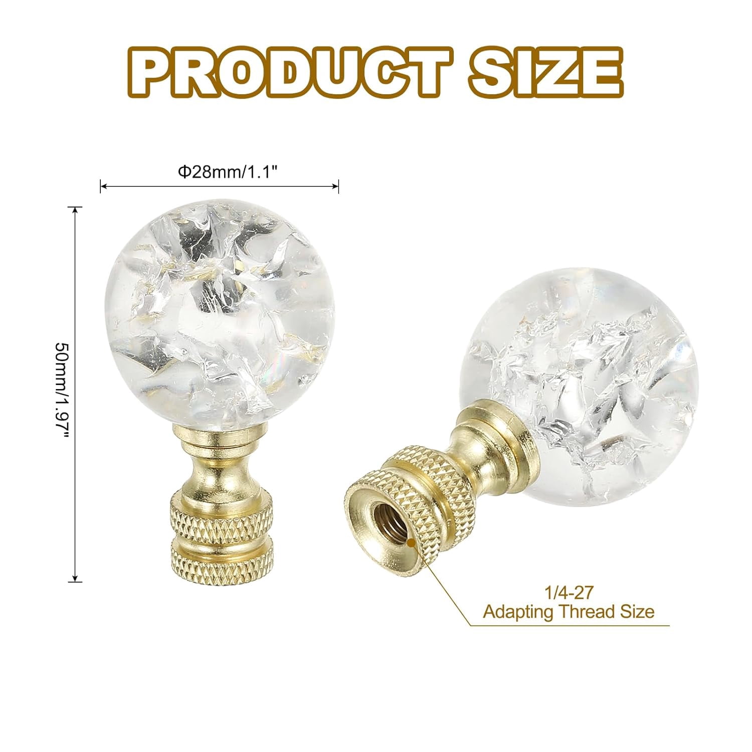 RRDWQ-1/4-27 Lamp Finial Cap for Lampshade Harp Top, Cap Nut Screw Cap ...