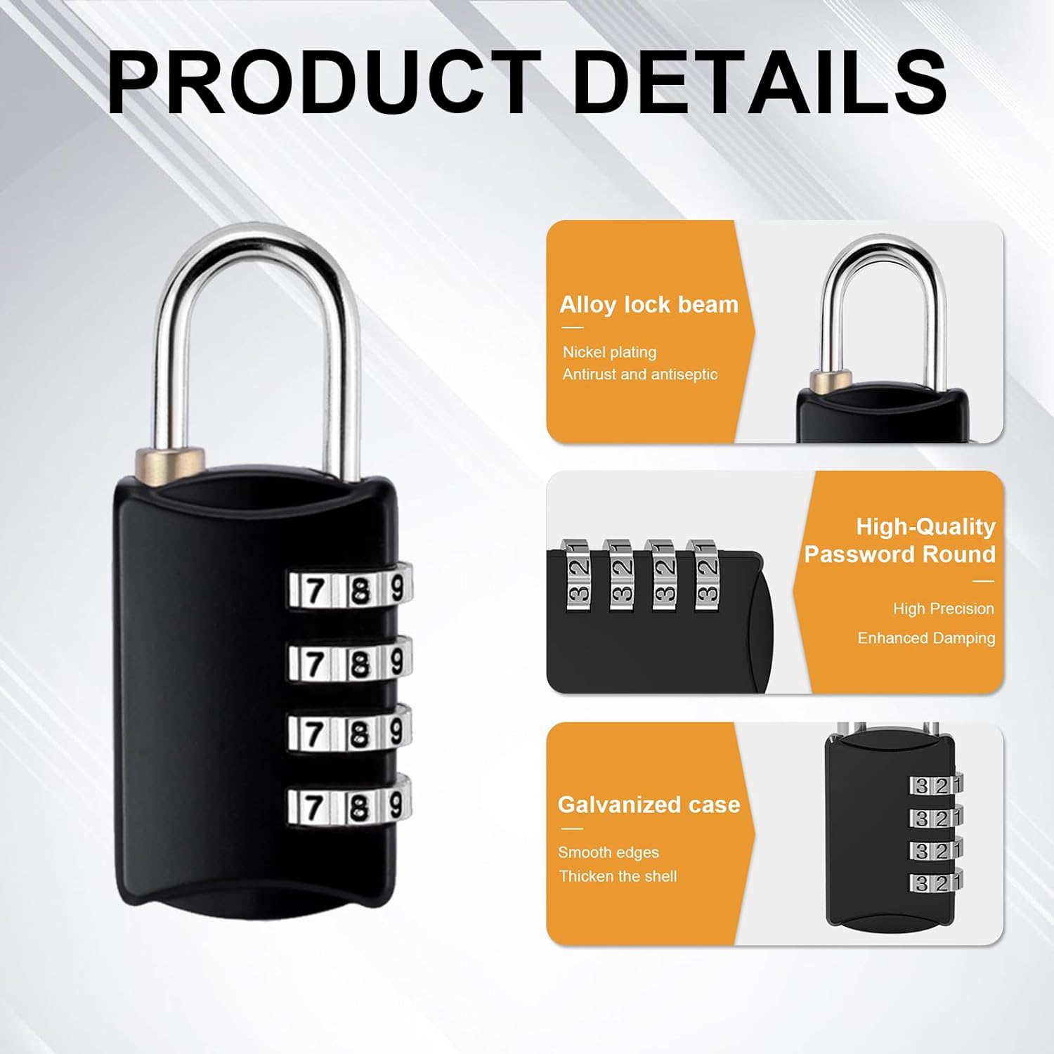 RRDWQ-10 Pack 4 Digit Combination Locks Small Combination Padlock ...