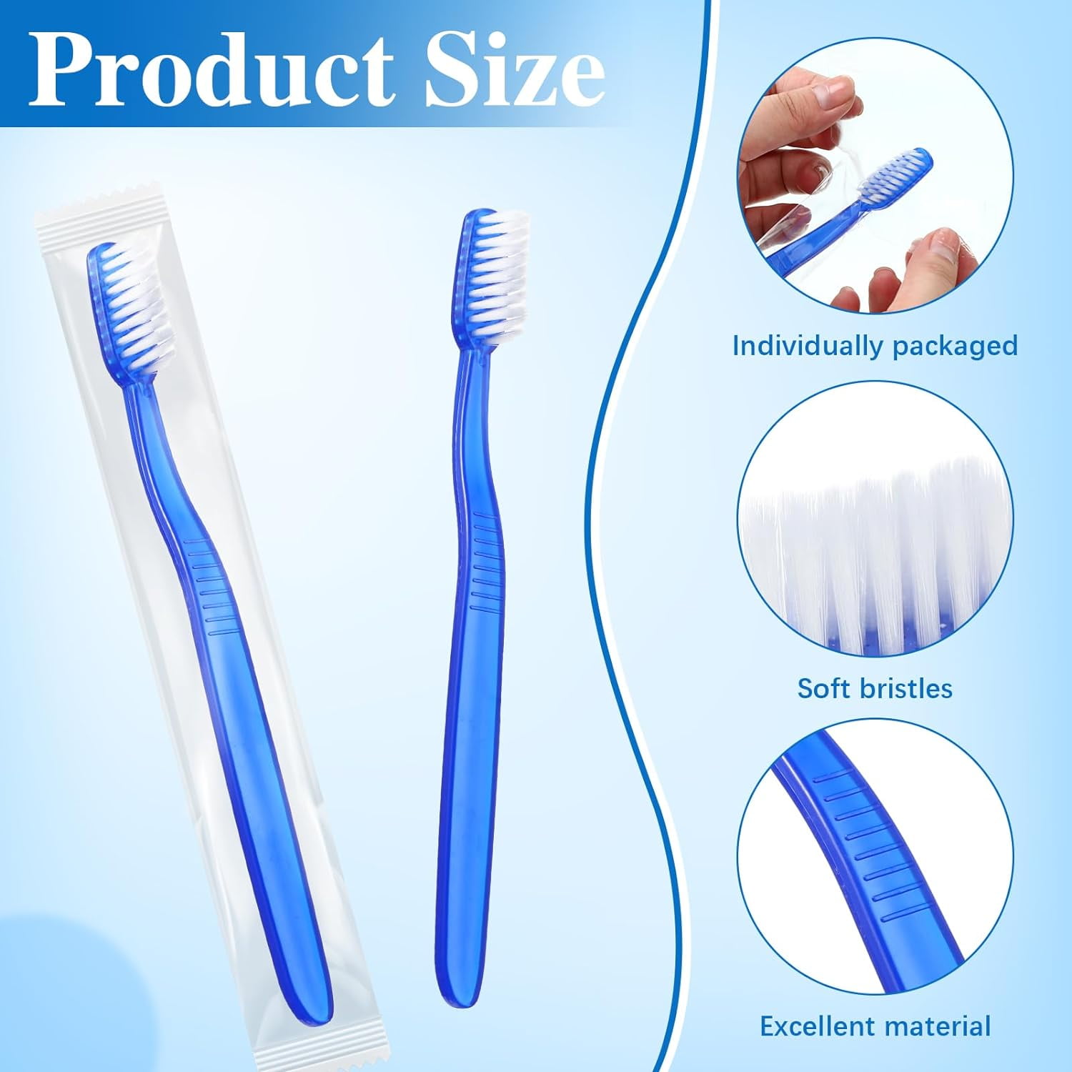 RRDWQ-100 Pcs Prepasted Disposable Toothbrushes Bulk Individually ...