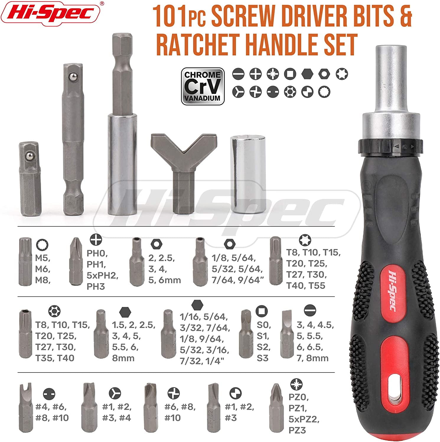 RRDWQ-101pc Multi Bits Screwdriver & Ratcheting Handle Tool Set Kit ...