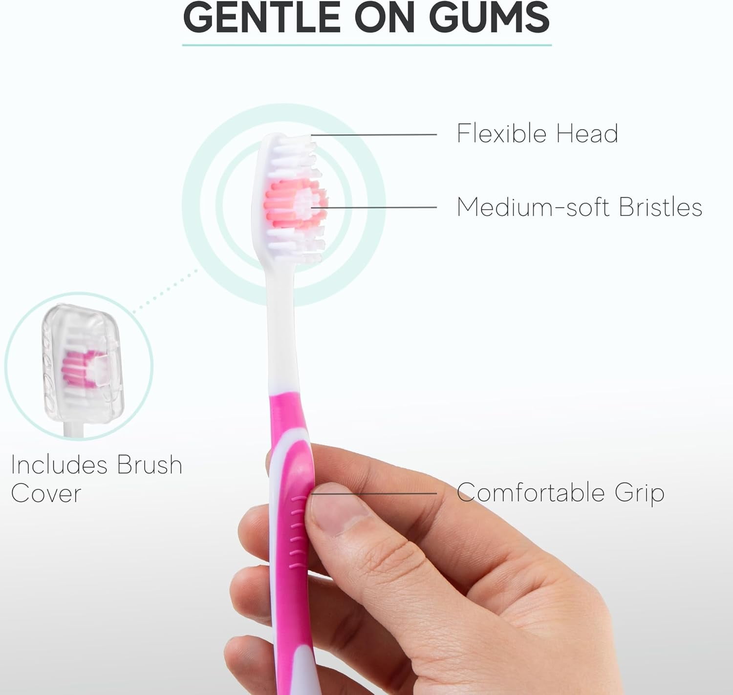 RRDWQ-104 Pack Bulk Toothbrushes w/Cover Caps, Individually Wrapped ...