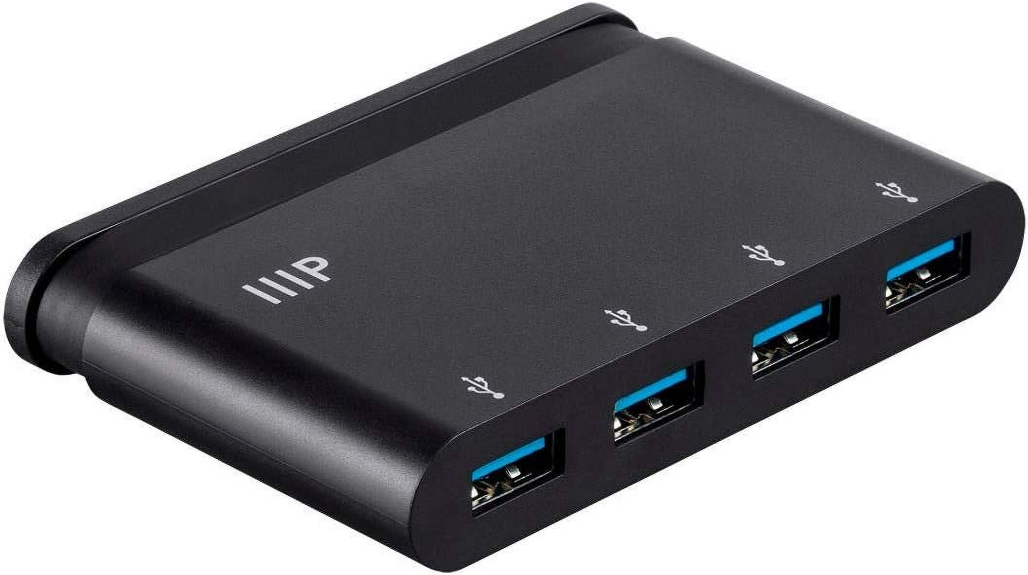 RRDWQ-133570 USB-C to 4-Port/USB 3.0 Hub Adapter - Black with Folding ...