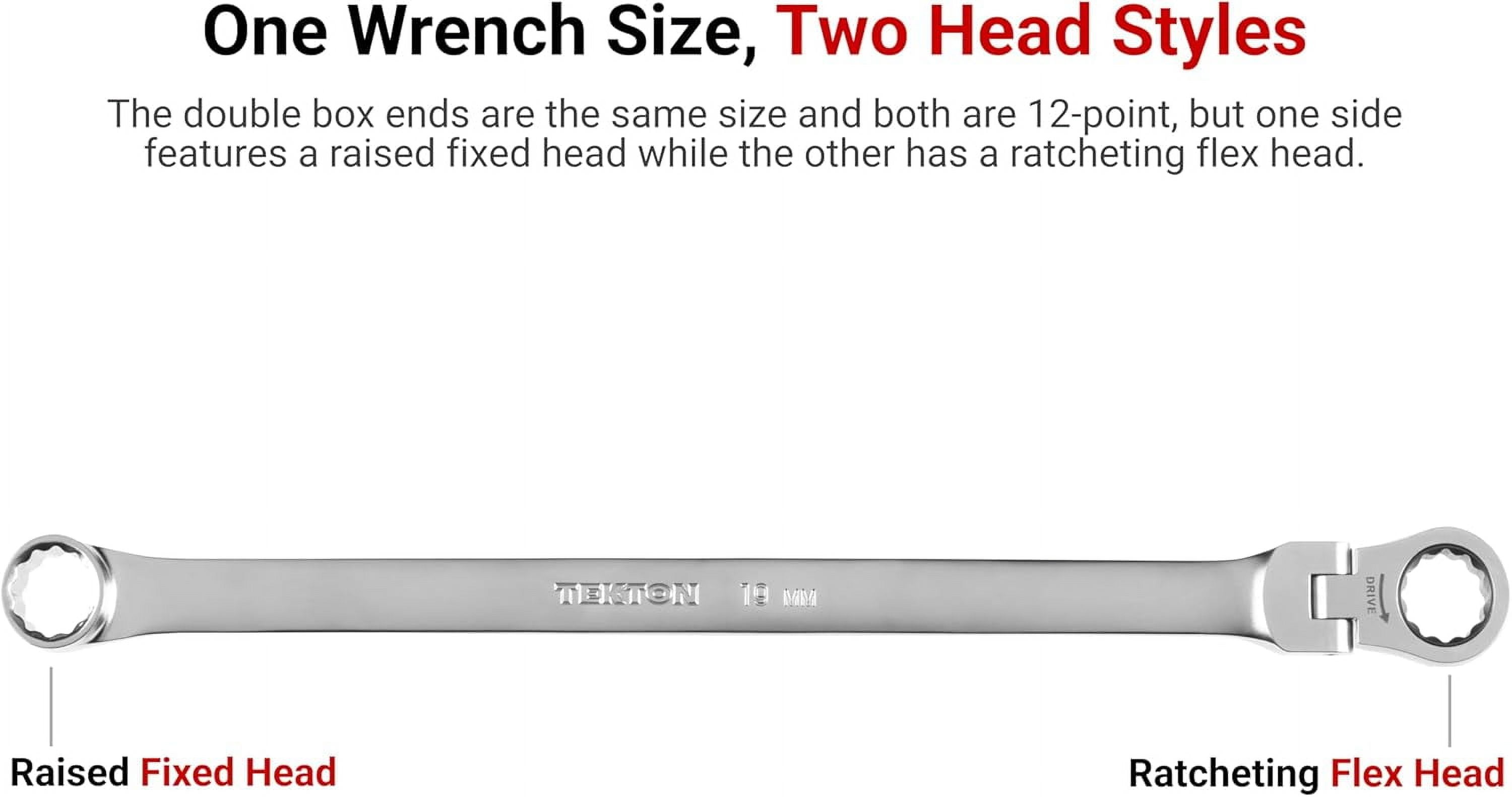 RRDWQ-14 mm Long Fixed/Flex Head 12-Point Ratcheting Box End Wrench ...