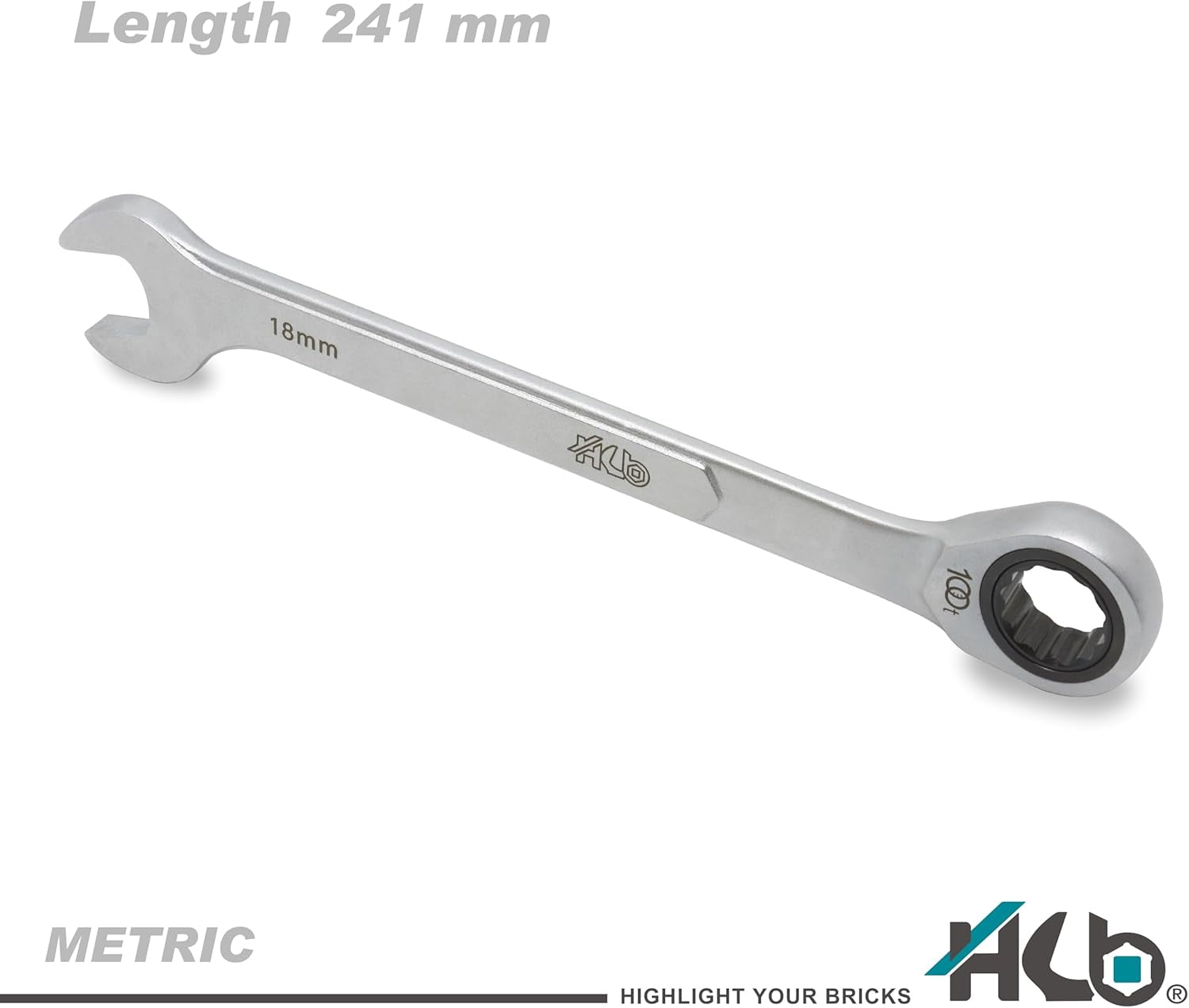 RRDWQ-18MM 100-Tooth Ratcheting Combination Wrench, Raised Panel ...