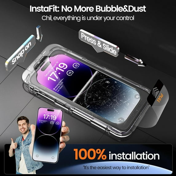 RRDWQ-2+2 Pack for iPhone 14 Pro Max Privacy Screen Protector 6.7" with ...