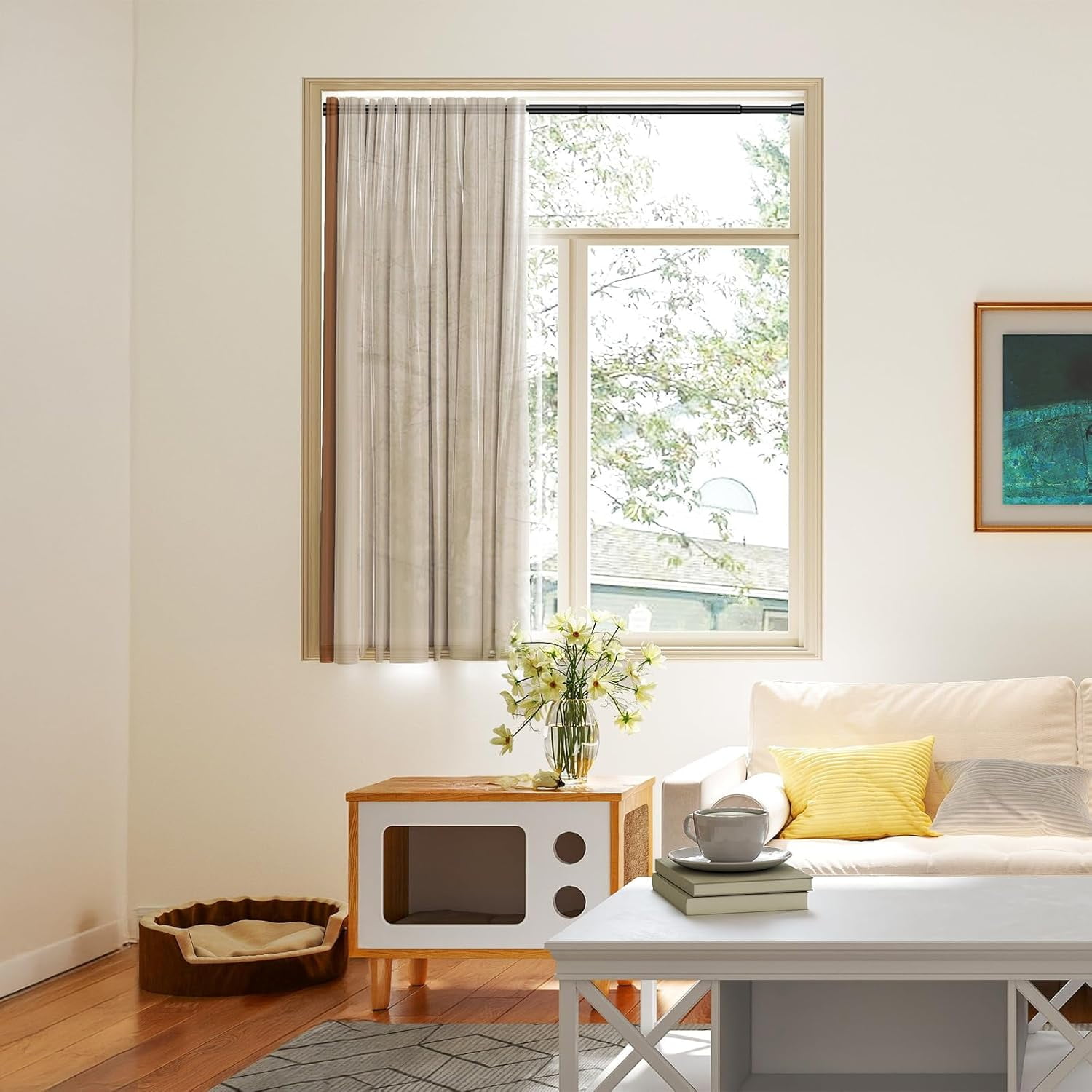 RRDWQ-2 Pack Spring Tension Curtain Rod 32 to 58 inch Adjustable ...