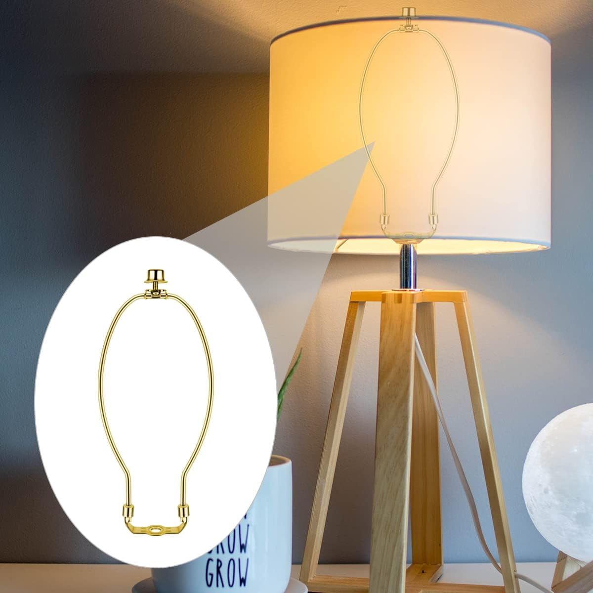 RRDWQ-2 Pcs 10Inch Lamp Shade Harp Holders Detachable Heavy Duty DIY ...