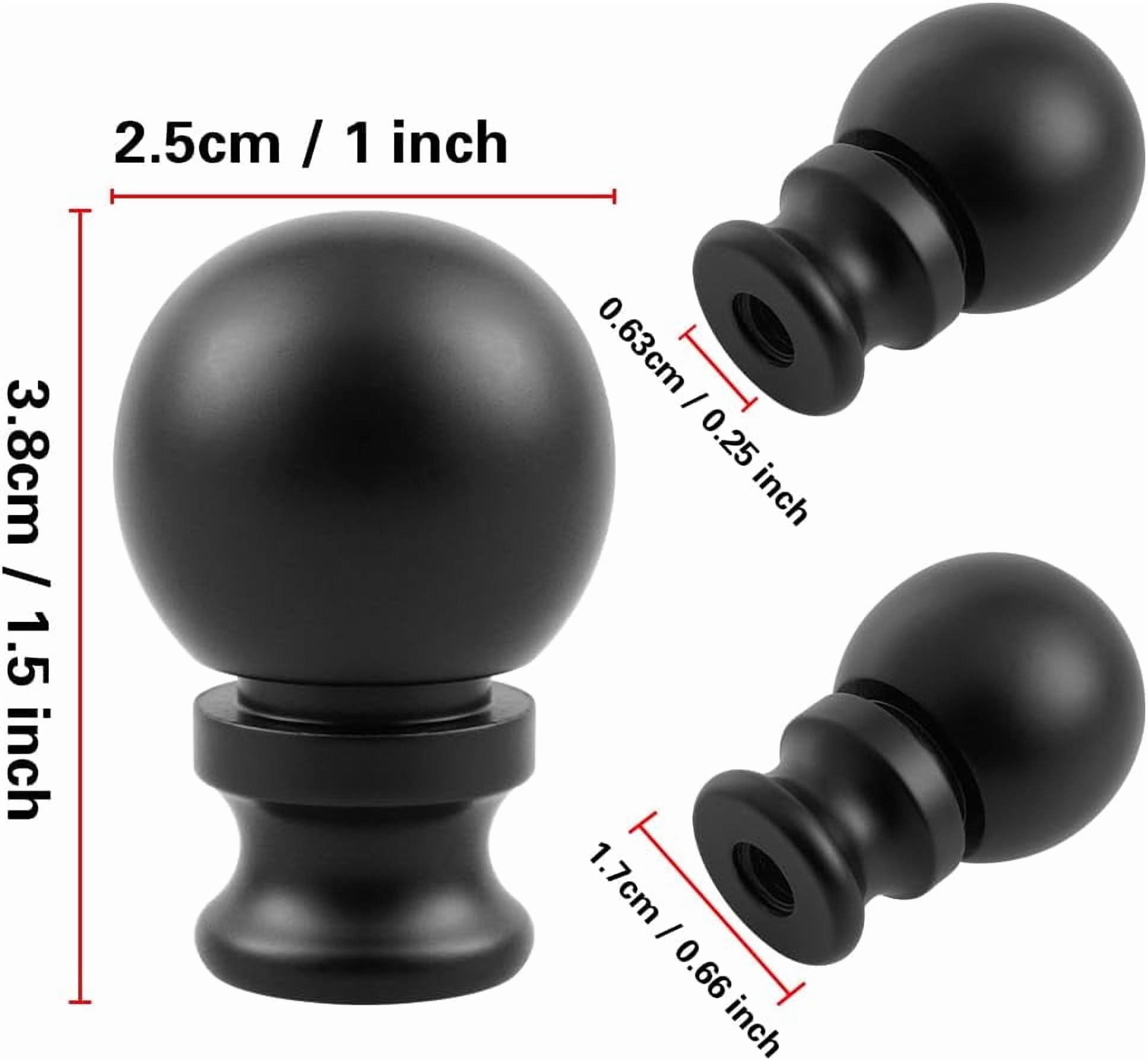 RRDWQ-2 Pieces Lamp Finials, Black Finial for Lamps, Lamp Shade Nut ...