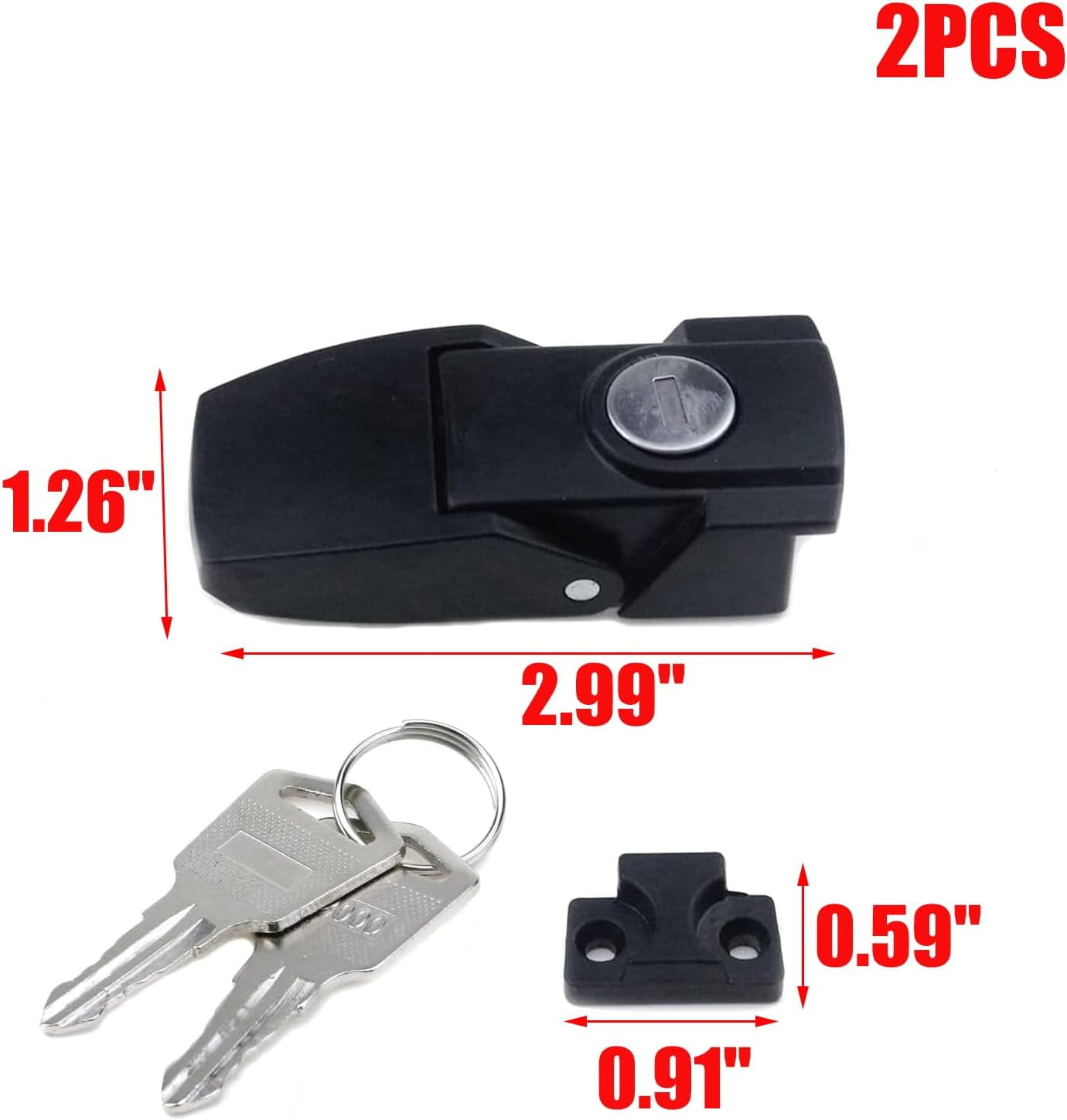RRDWQ-2 Sets 2.99" Concealed Toggle Latch Black Spring Loaded Toggle ...