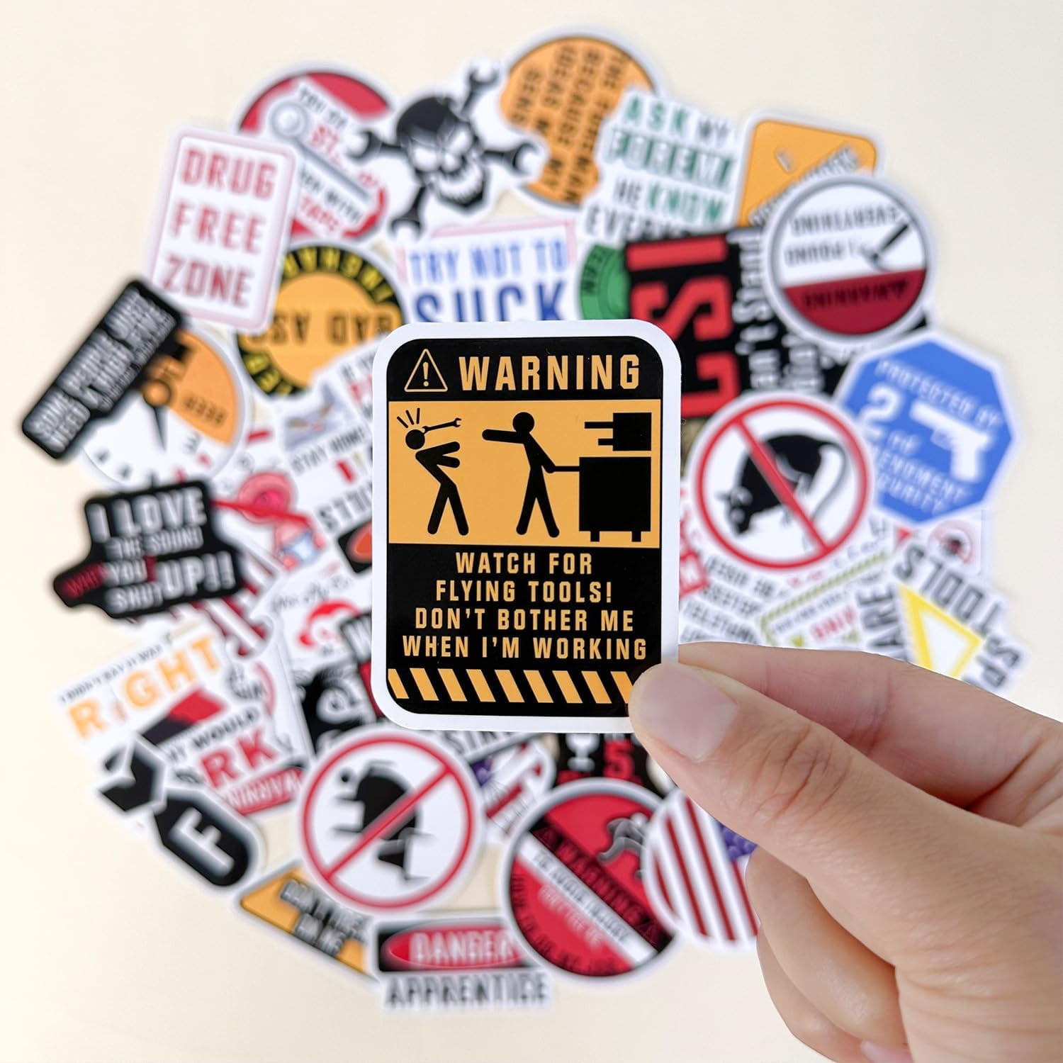 Waterproof Toolbox Stickers Prank Meme 100Pcs Hard Hat Stickers Decals ...
