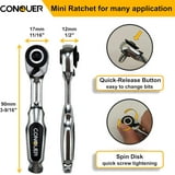 RRDWQ-22pc 1/4 Ultra Low Profile Mini Ratchet Close Quarter Mini ...