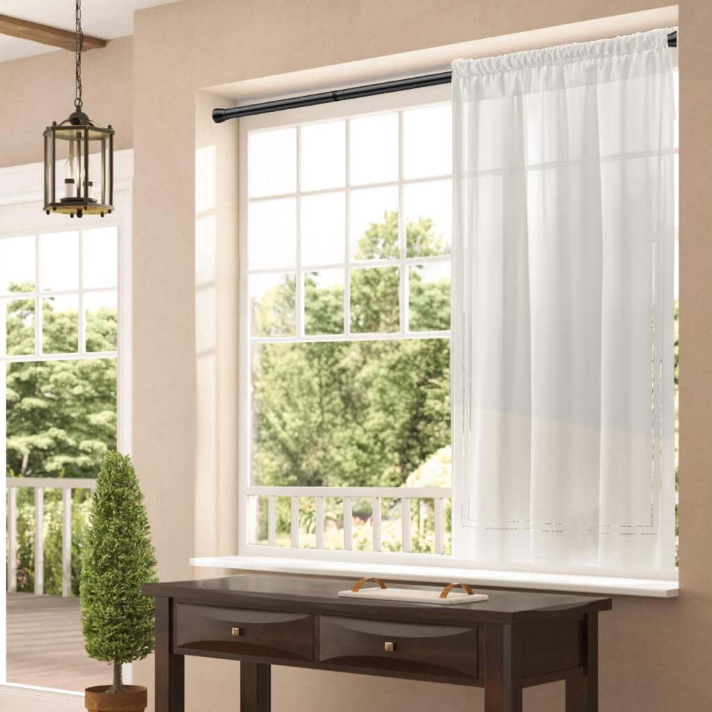 RRDWQ-2Pack Tension Curtain Rod for Windows 29 to 64 inch, Never Rust adjustable curtain rod ...