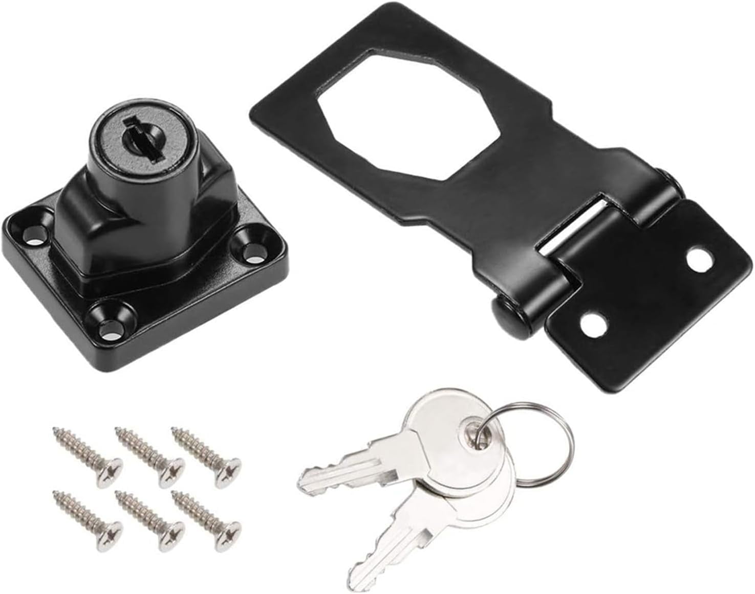 RRDWQ-2Pcs Keyed Hasp Locks 2.5 Inch Twist Knob Keyed Locking Hasp ...