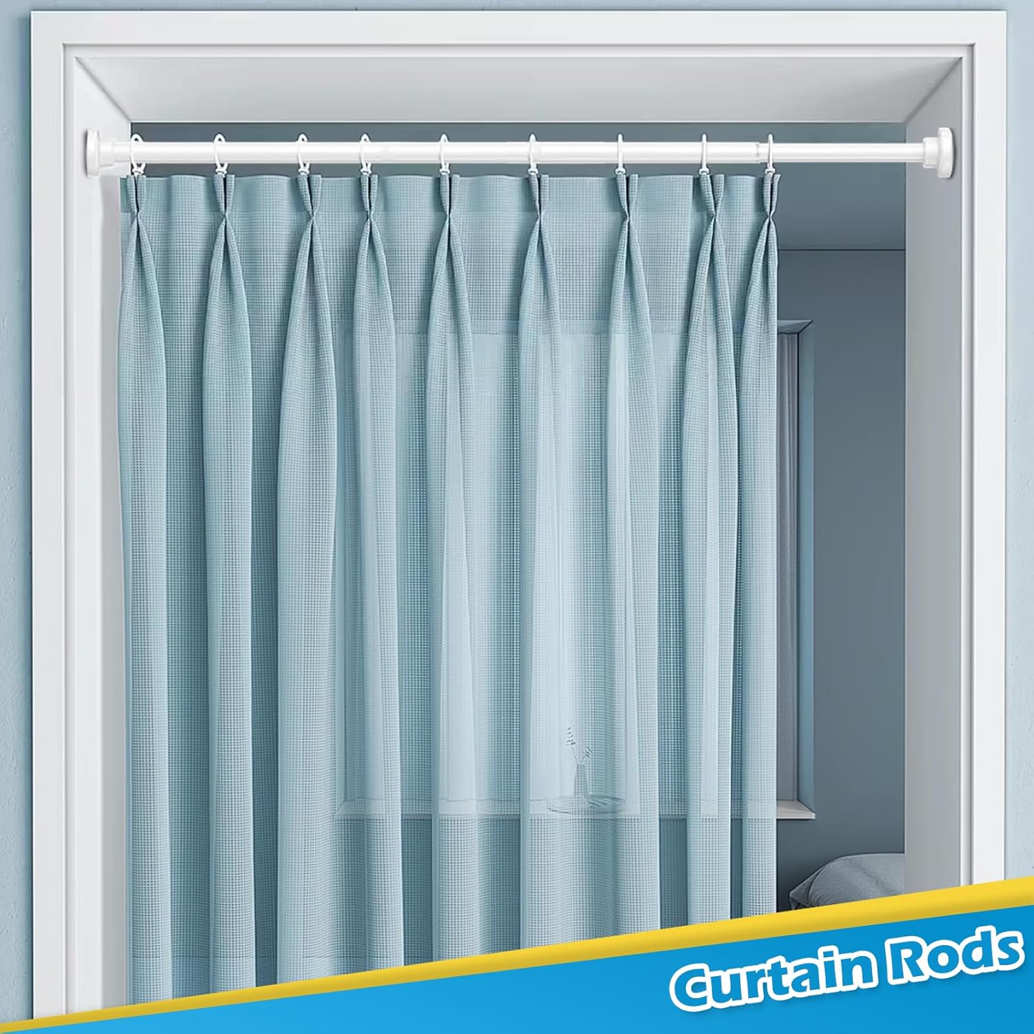 RRDWQ-2pcs Spring Tension Rods 33 to 45 inch Adjustable Small Tension ...