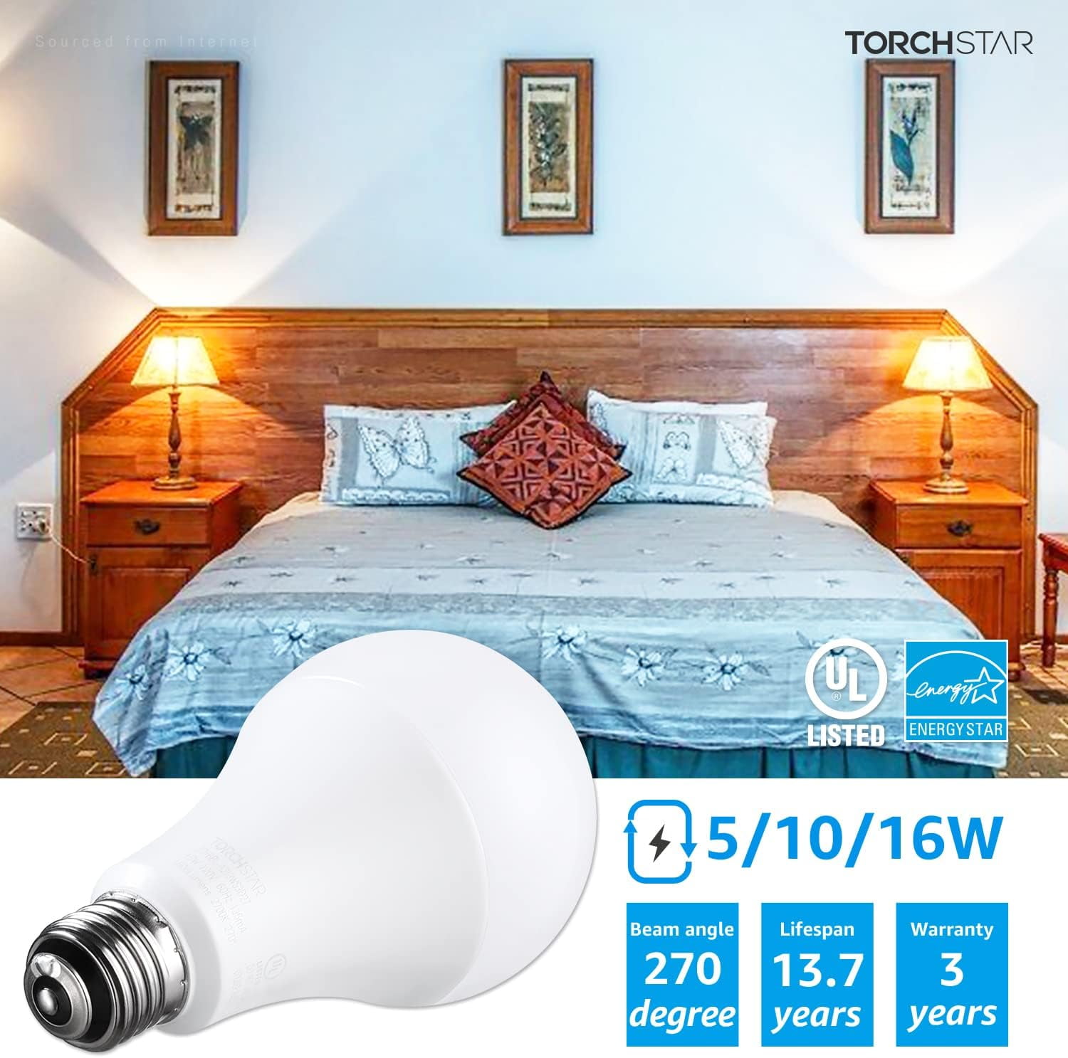 RRDWQ-3-Way LED Bulb A21, 3 Way LED Light Bulbs 40/60/100W Equivalent ...