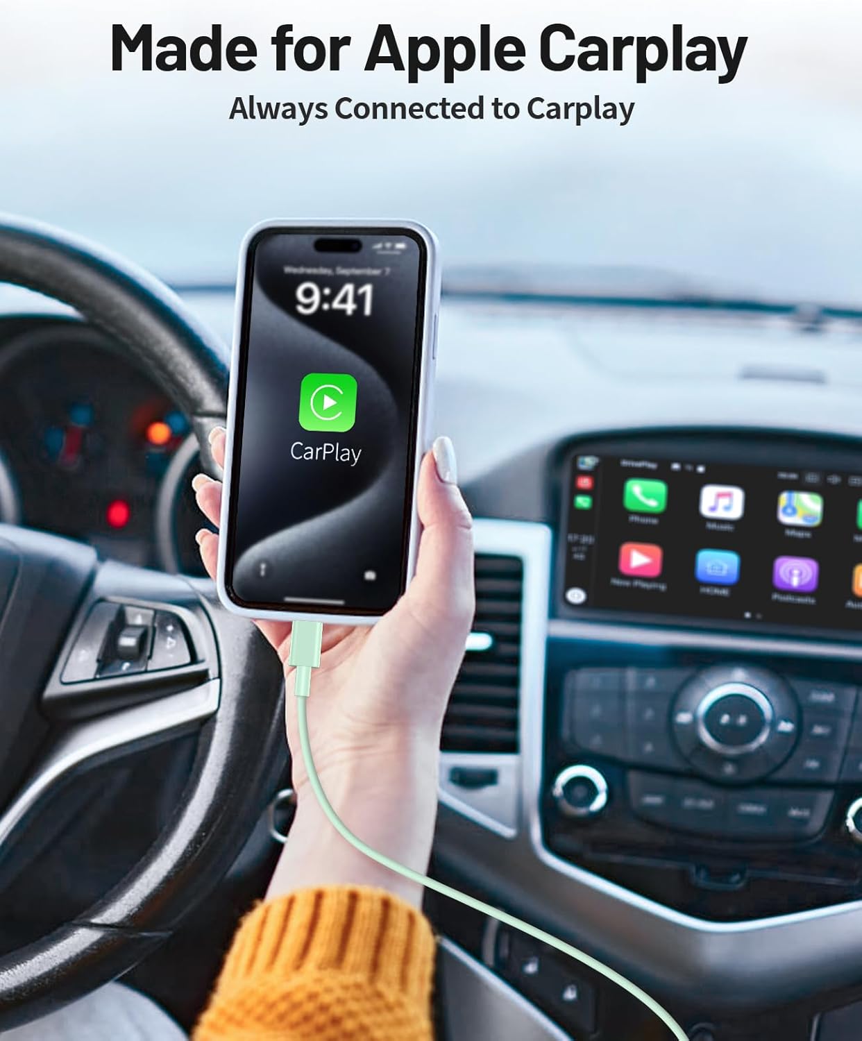 RRDWQ-3Pack Car Carplay Cable for iPhone 16 15 Pro Max 15 Car Charger ...