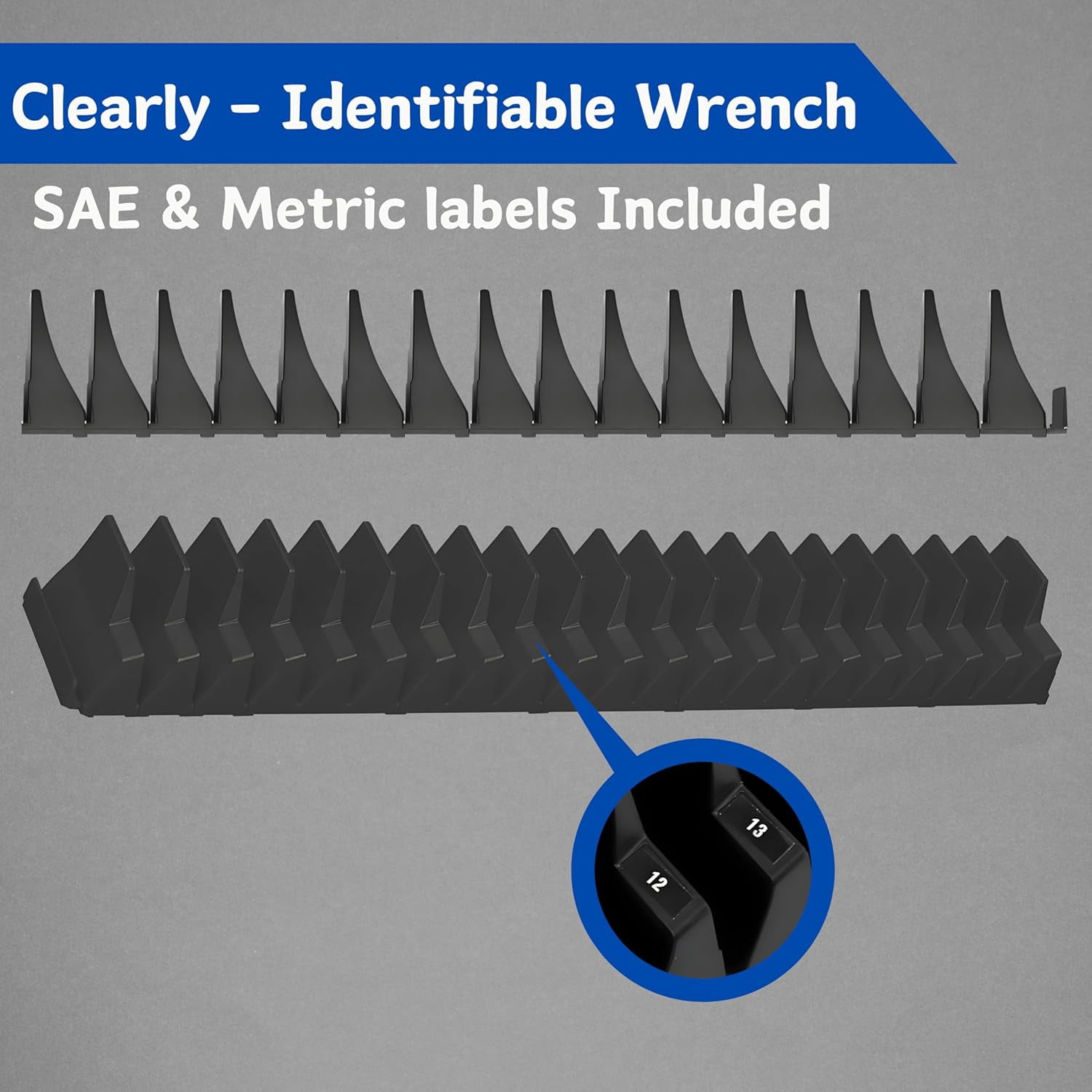 RRDWQ-40PC Magnetic Wrench Organizer for Tool Drawers, Adjustable ...