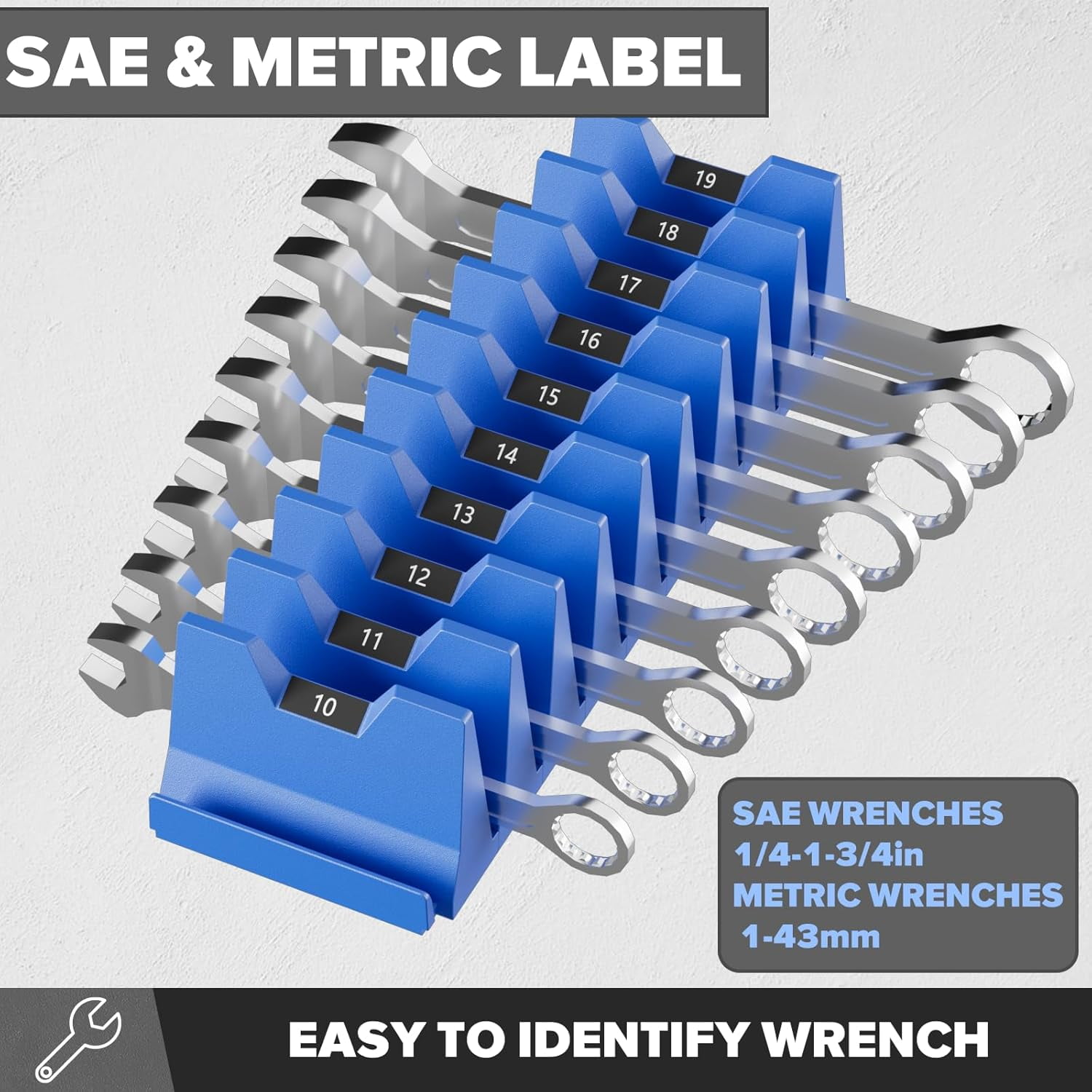RRDWQ-40PCS Modular Wrench Organizer Wrench Holder - Wrench Tool ...