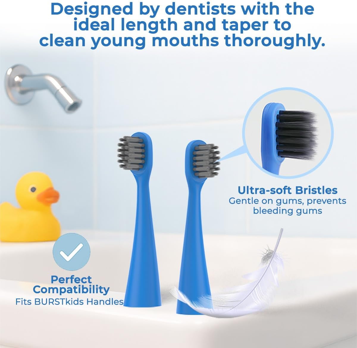 RRDWQ-6 Pack Toothbrush Replacement Heads for Burst Kids Electric ...