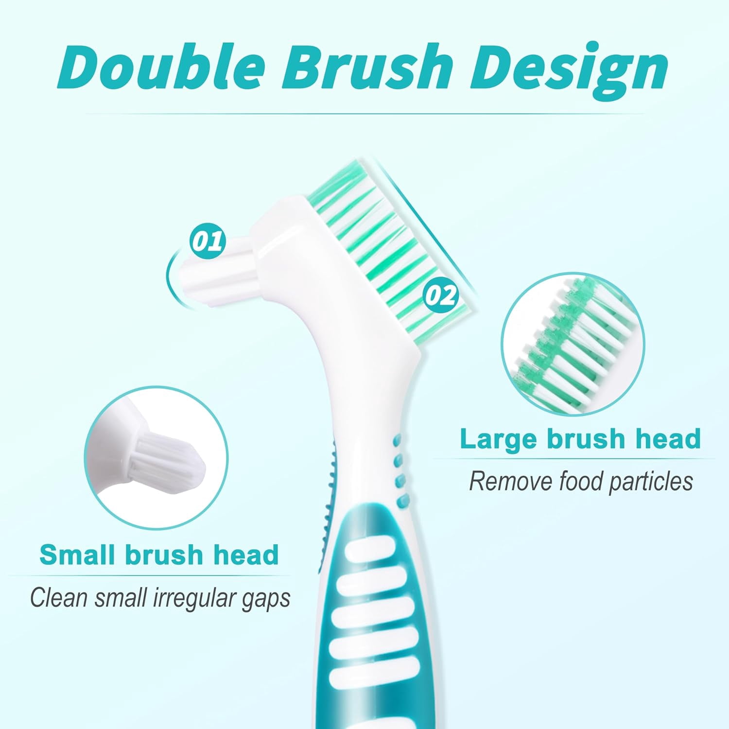 RRDWQ-6 Pcs Denture Brush Set for False Teeth, Denture Toothbrushes ...