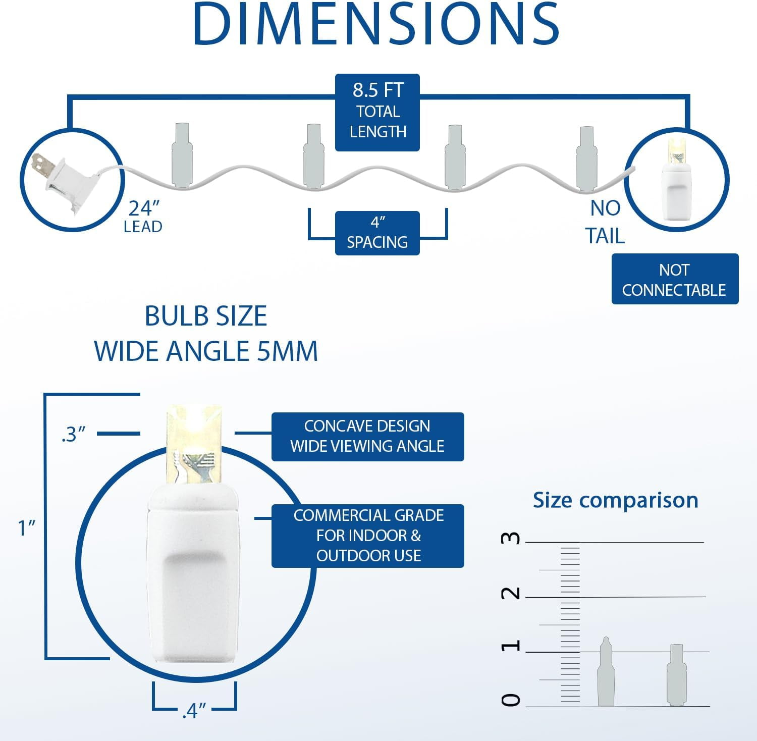 RRDWQ-8.5 Foot 20 Light Mini LED Crafting Lights by , Warm White LEDs ...