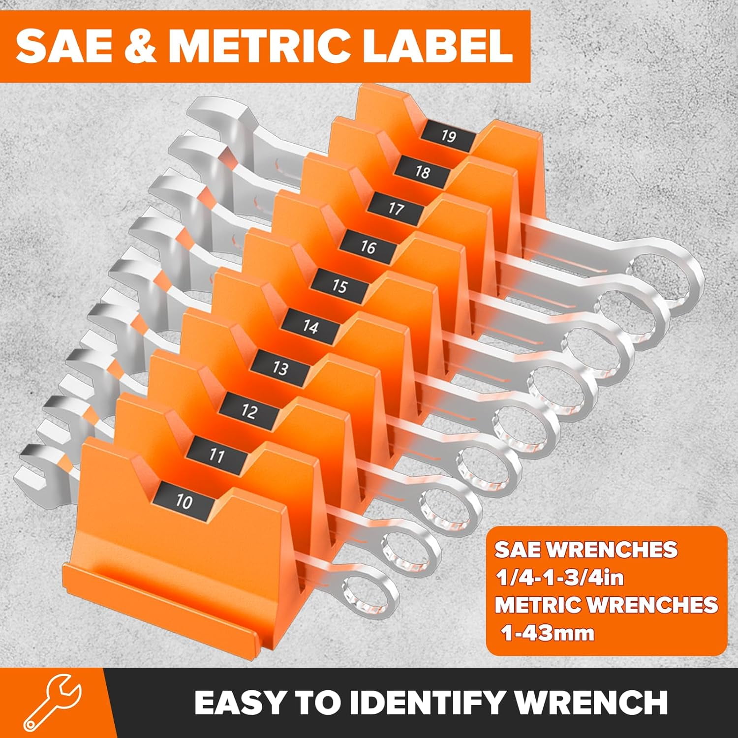 RRDWQ-80PCS Modular Wrench Organizer Wrench Holder - Wrench Tool ...