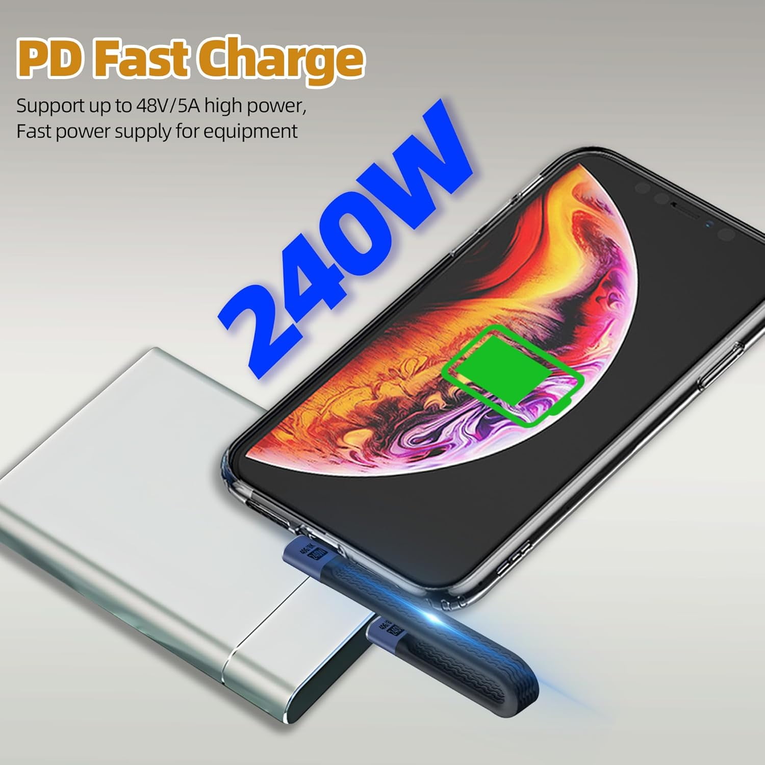 RRDWQ-90 Degree PD 240W USB C to USB C Short Cable, 40Gbps High Speed ...