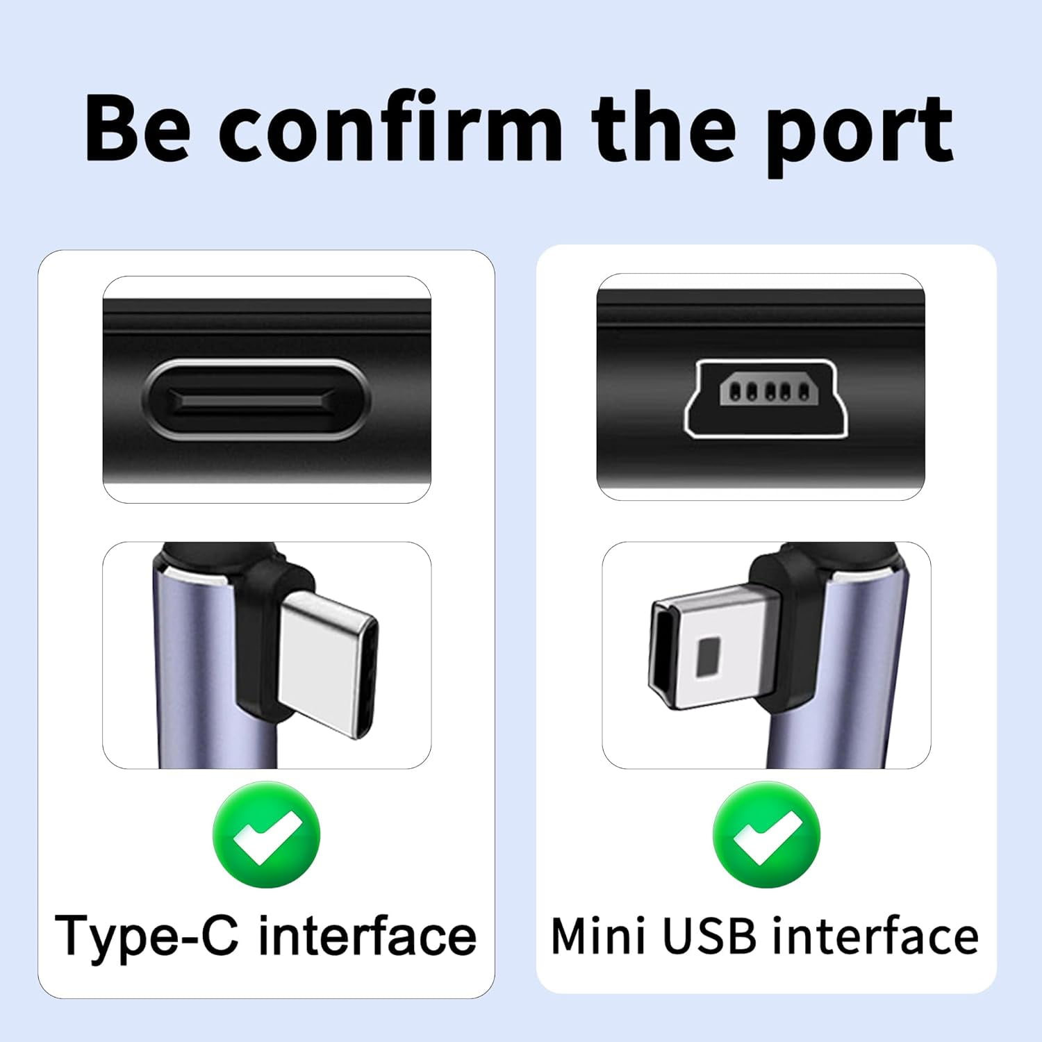RRDWQ-90Degree USB C to Mini USB Cable, Right Angle Mini-B 5-Pin to ...
