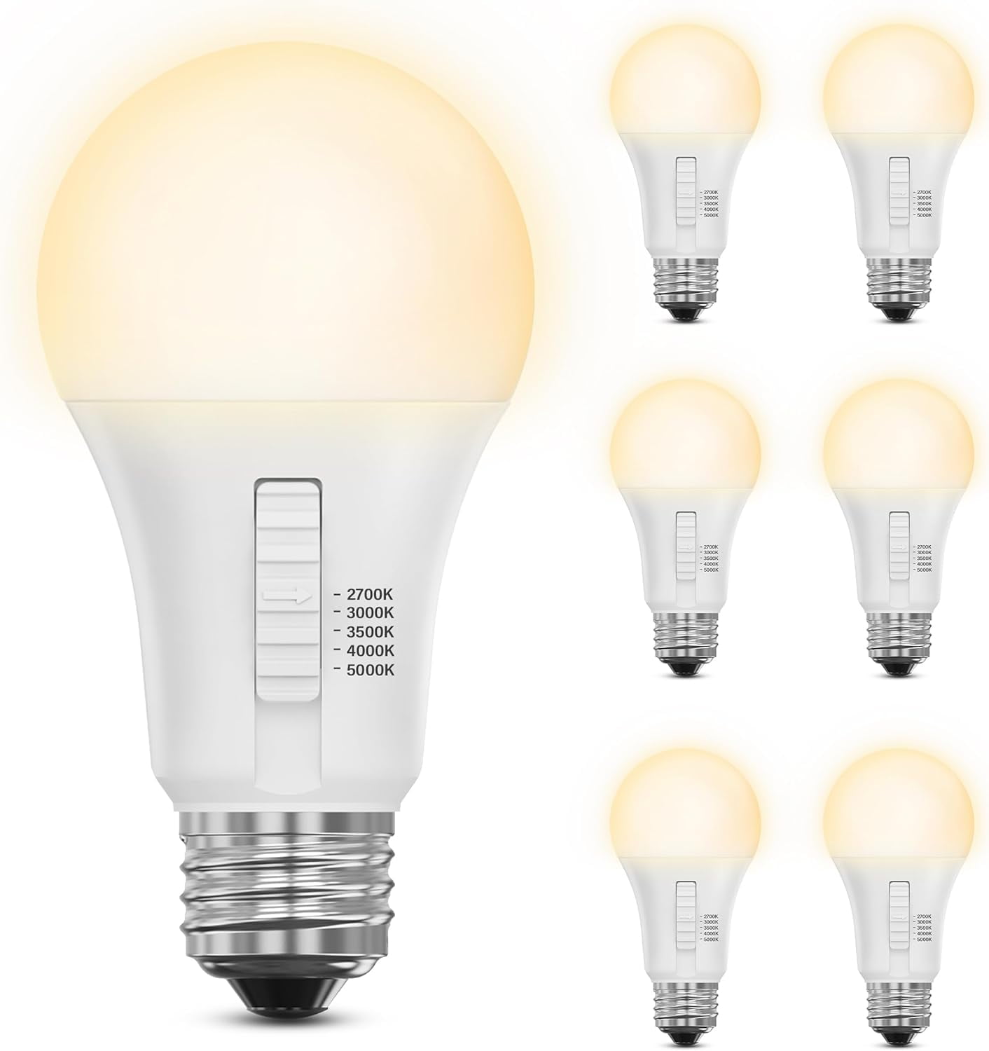 RRDWQ-A19 LED Light Bulb, 100W Equiv, Non-Dimmable, Selectable Color ...