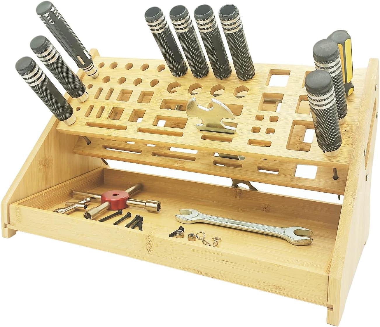 RRDWQ-Bamboo Screwdriver Organizer - Repair Tool Storage Holder Tool ...