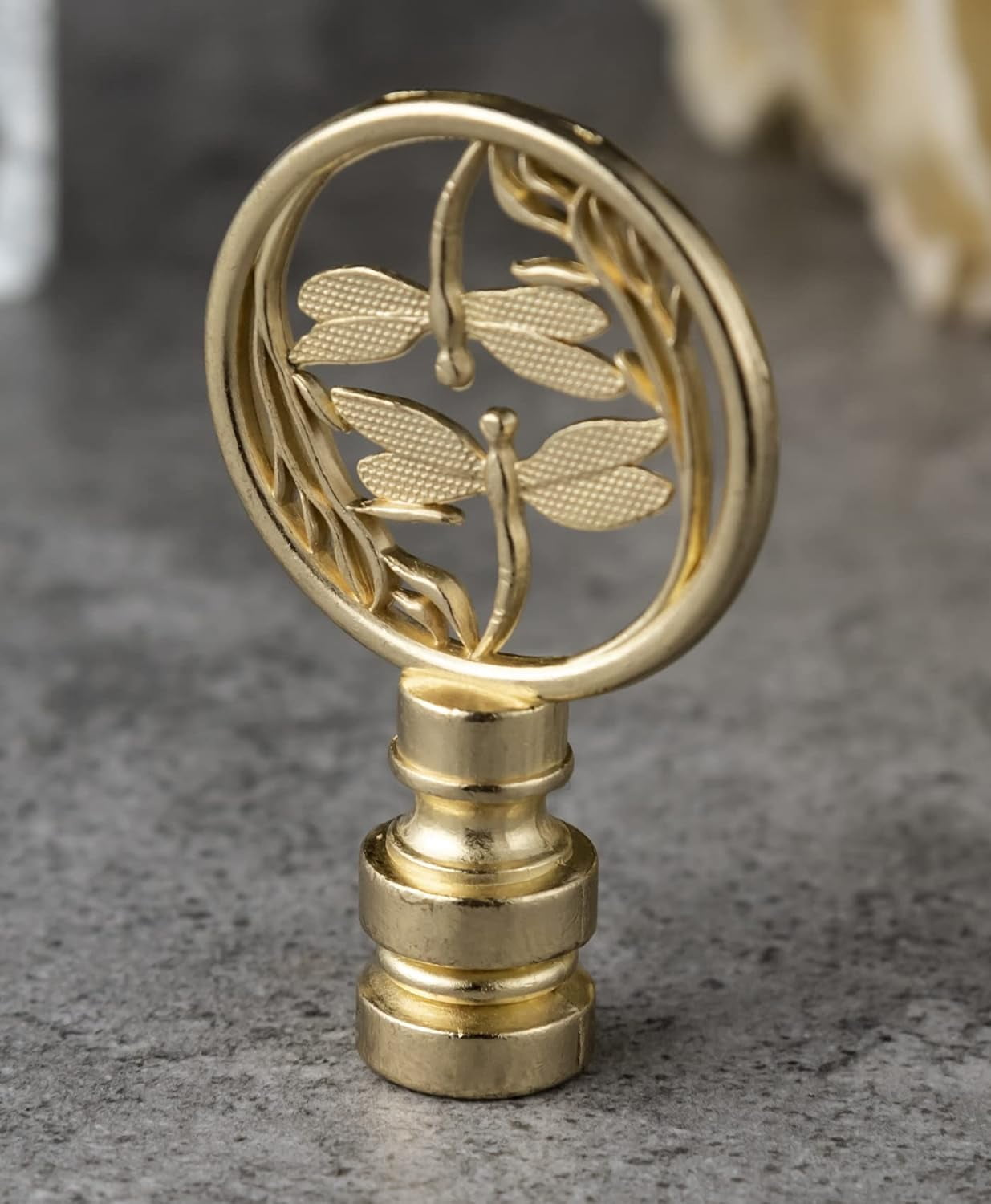 RRDWQ-Brass Lamp Finials - 2 Packs, Dragonfly Design Solid Metal ...