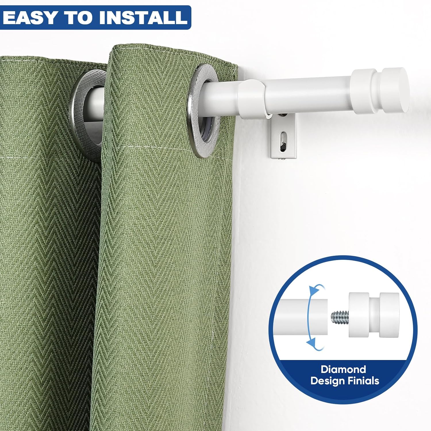 RRDWQ-Briofox white Curtain Rods for Windows 28 To 48 Inch Heavy Duty ...