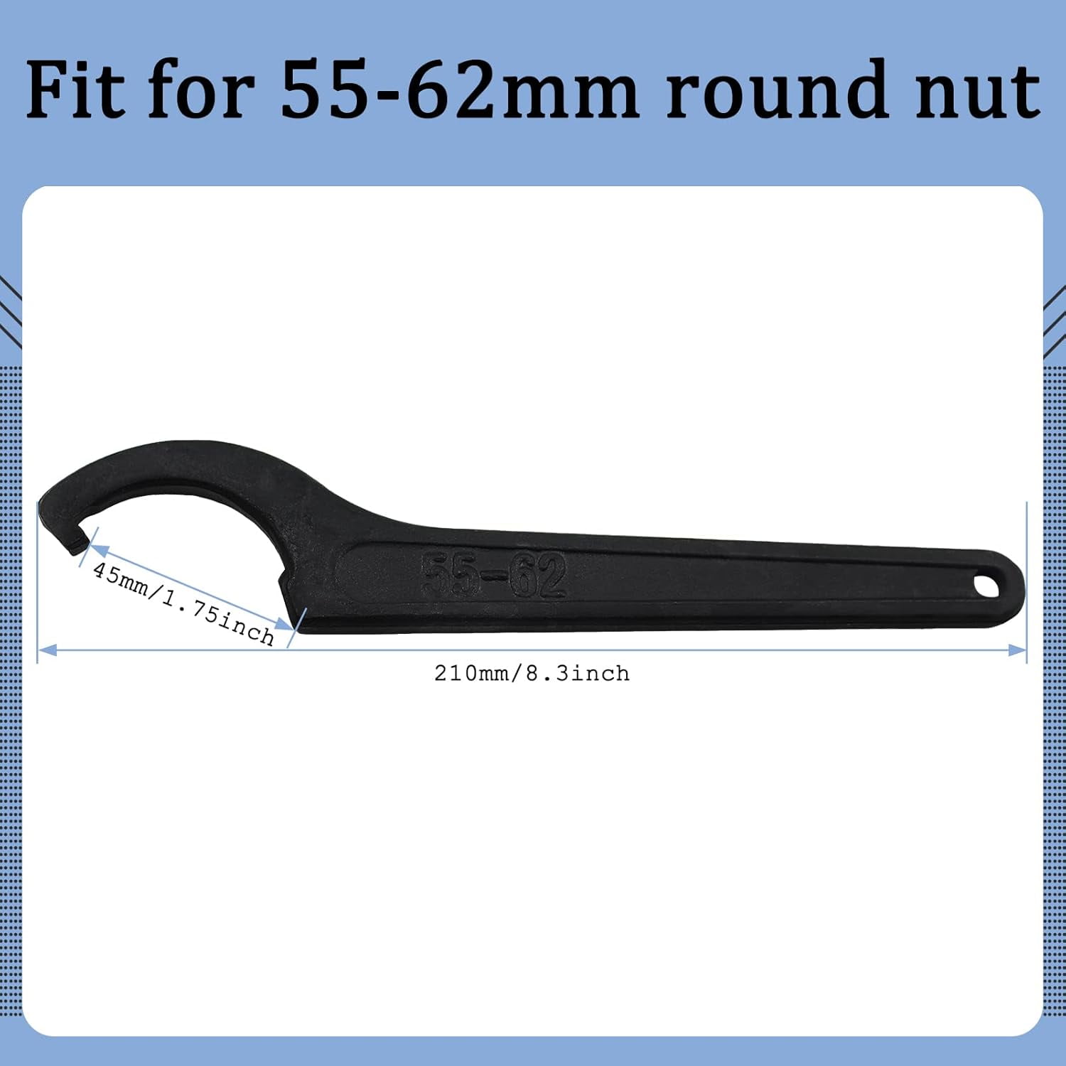 RRDWQ-C Hook Spanner Wrench, Black Adjustment Tool Carbon Steel for 55 ...