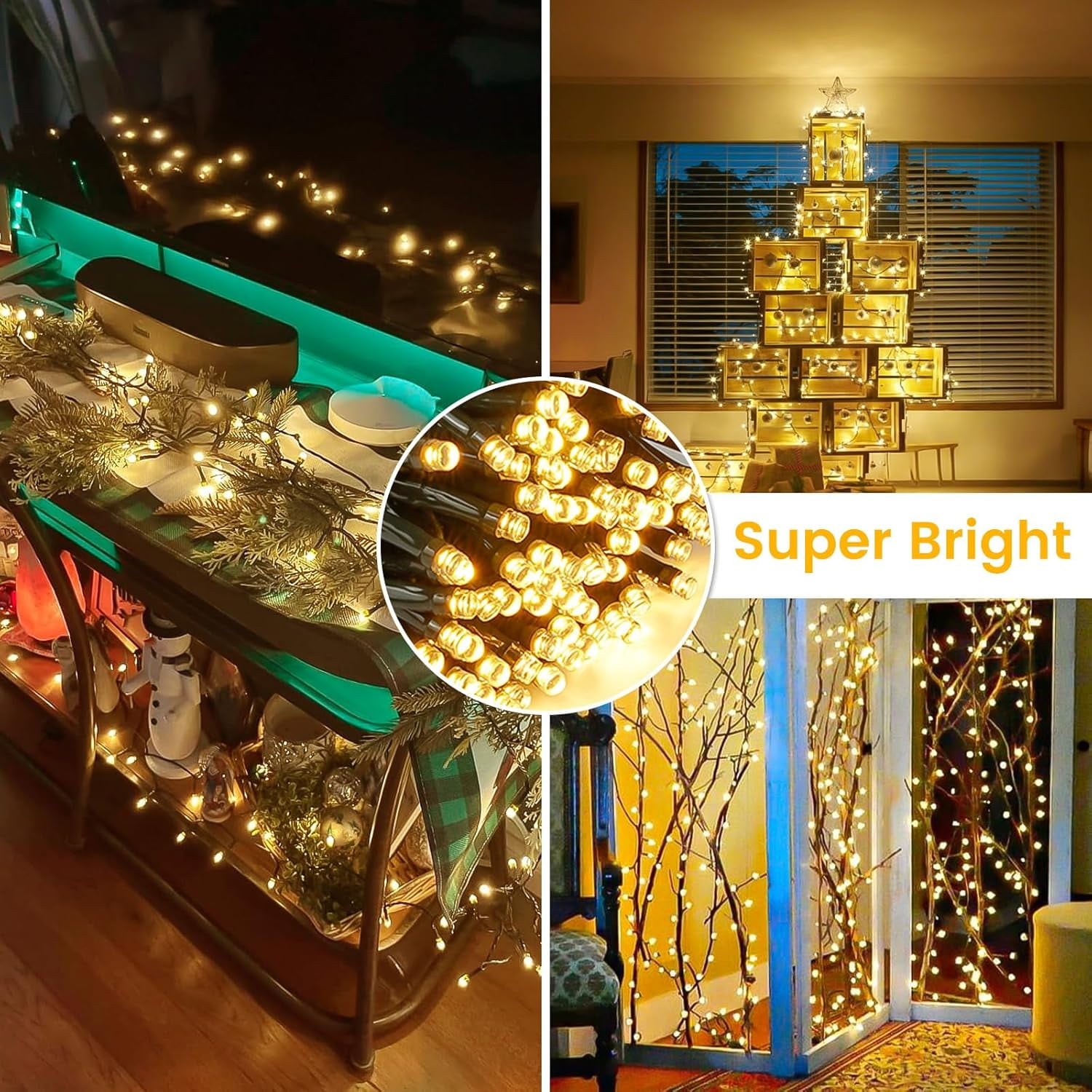 RRDWQ-Connectable 300LED 99Ft 13Modes String Lights Indoor Outdoor ...