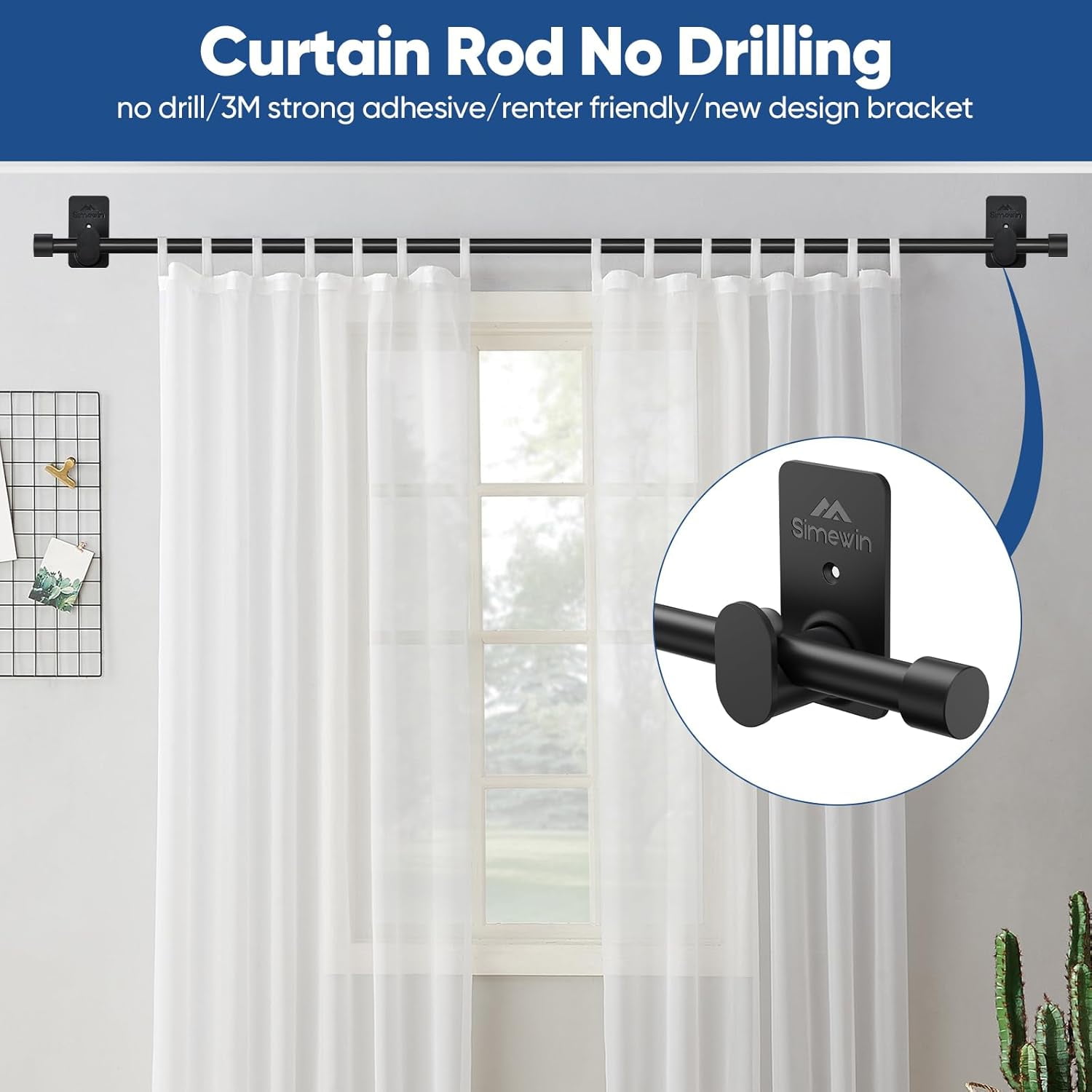 RRDWQ-Curtain Rods No Drilling for Windows 30 to 60 Inches,5/8 Inch ...