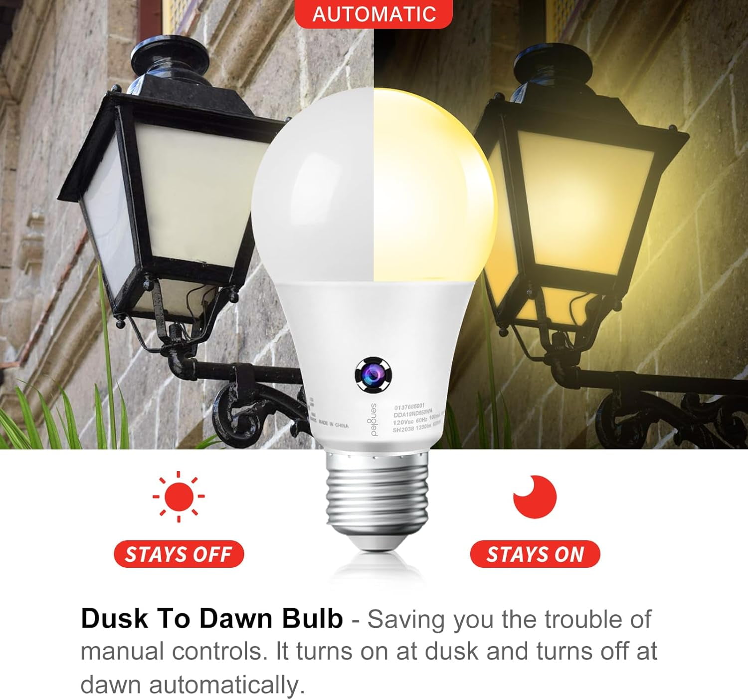 RRDWQ-Dusk to Dawn Light Bulbs, Automatic Photocell Led Bulb for ...