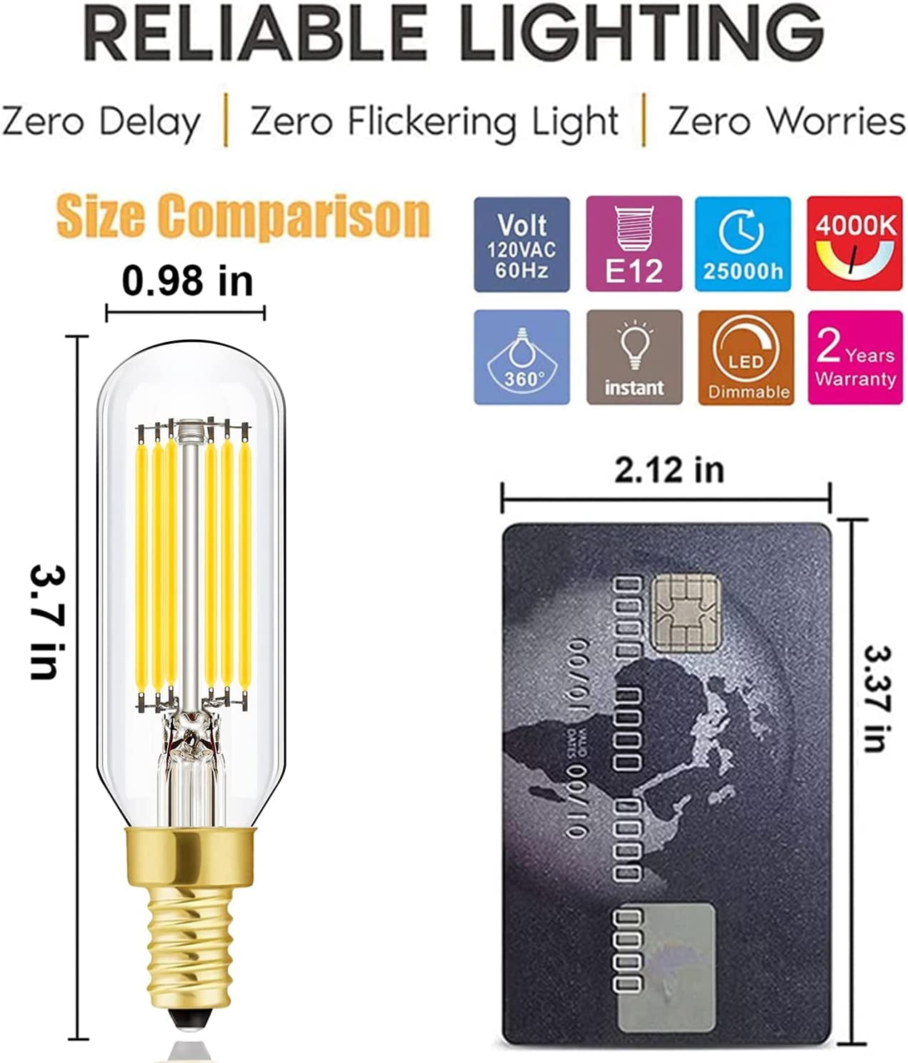RRDWQ-E12 LED Bulb Dimmable 6W Equal 60 watt Light Bulb Daylight 4000K ...