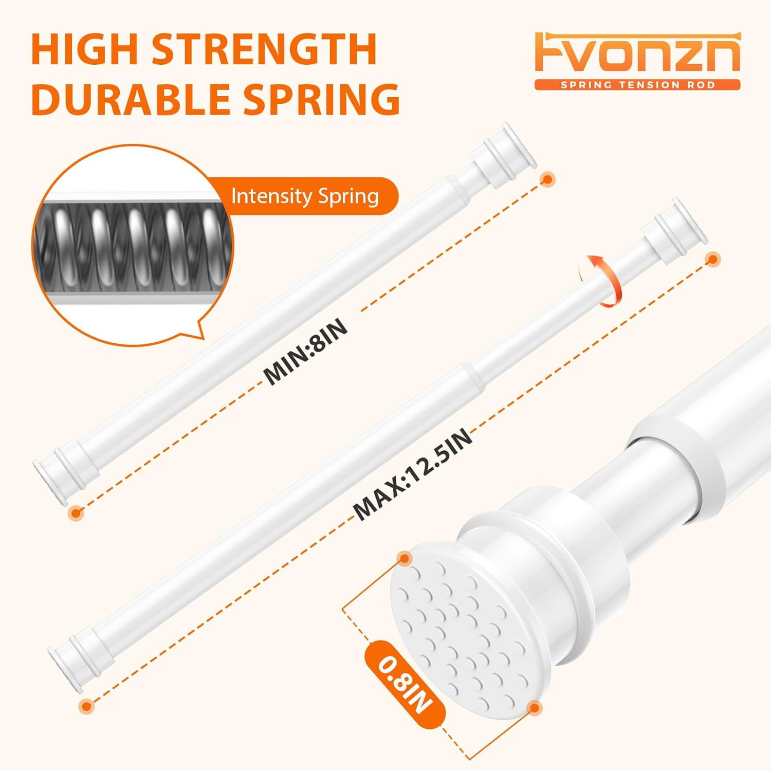 RRDWQ-Fvonzon 4 Pack Small Tension Rods 8-12.5 Inch, Thin Tension ...