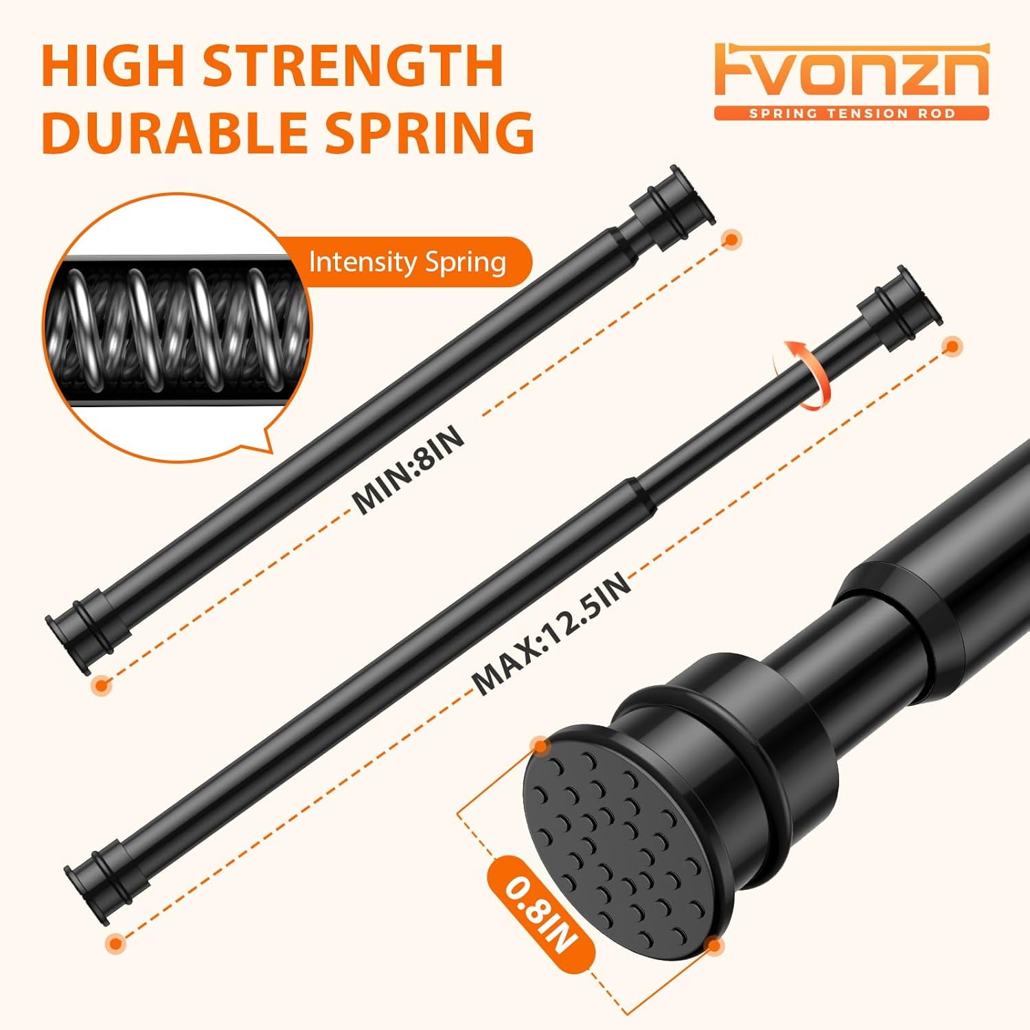 RRDWQ-Fvonzon 6 Pack Small Tension Rods 8-12.5 Inch, Thin Tension ...