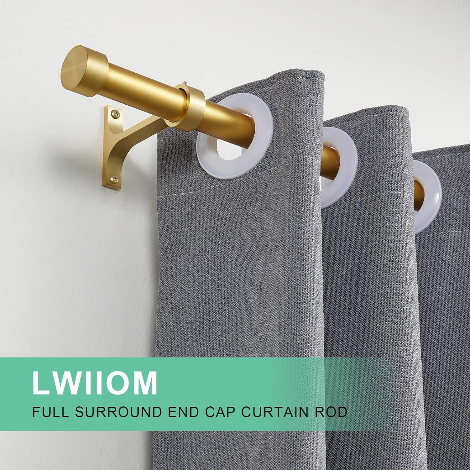 RRDWQ-Gold Curtain Rods for Windows 16 to 28 Inch, Adjustable Drapery ...