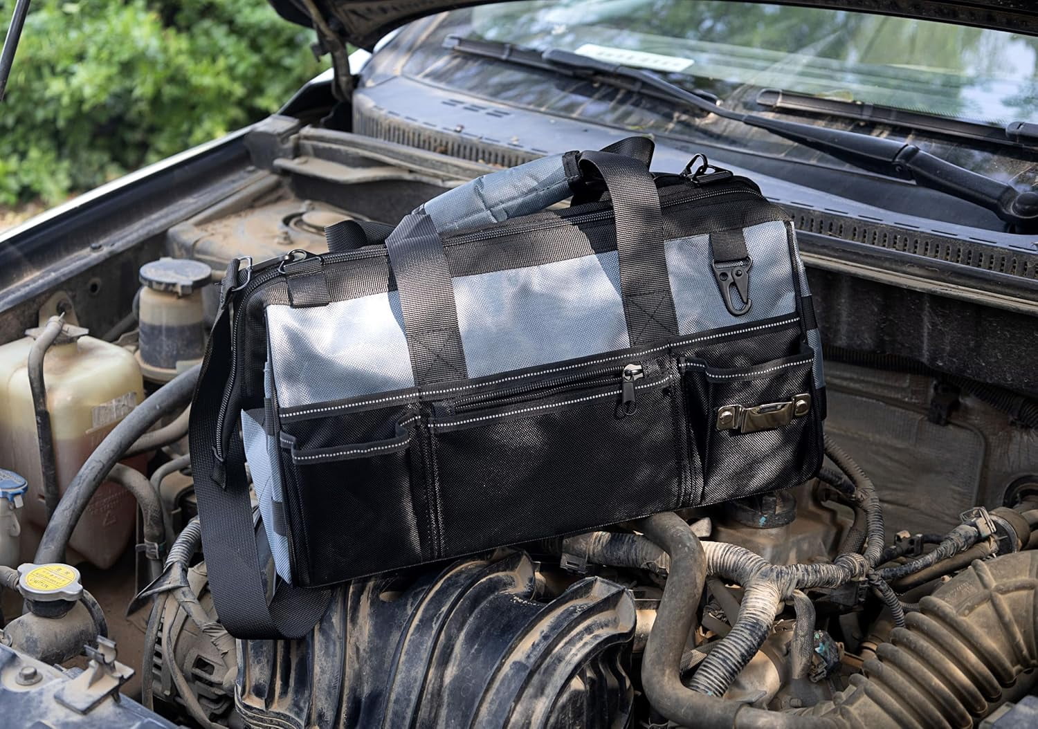 RRDWQ-Heavy Duty Tool Bag 15.5-Inch, 16-Pocket Portable Empty Tool Box ...